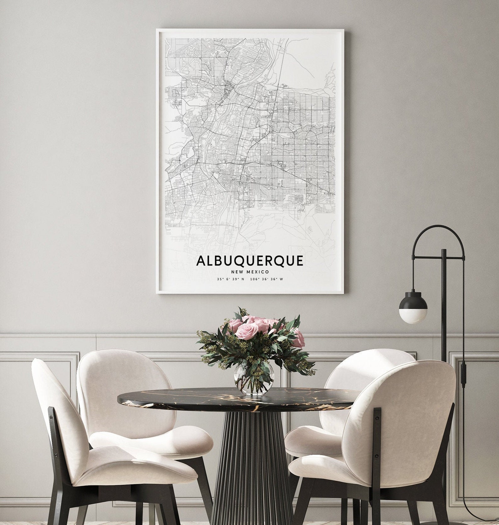 Albuquerque Map Print, Albuquerque New Mexico USA Map Art Poster, City ...