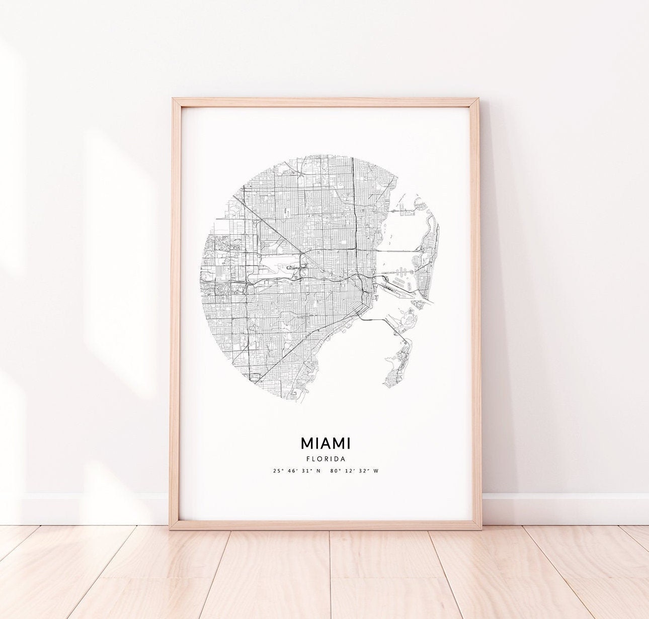 Miami Map Print Miami Florida USA Map Art Poster City Street | Etsy