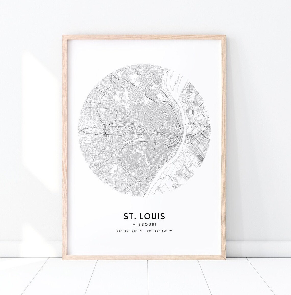 St. Louis Map Print, St Louis Missouri Map Art Poster, City Street Road ...