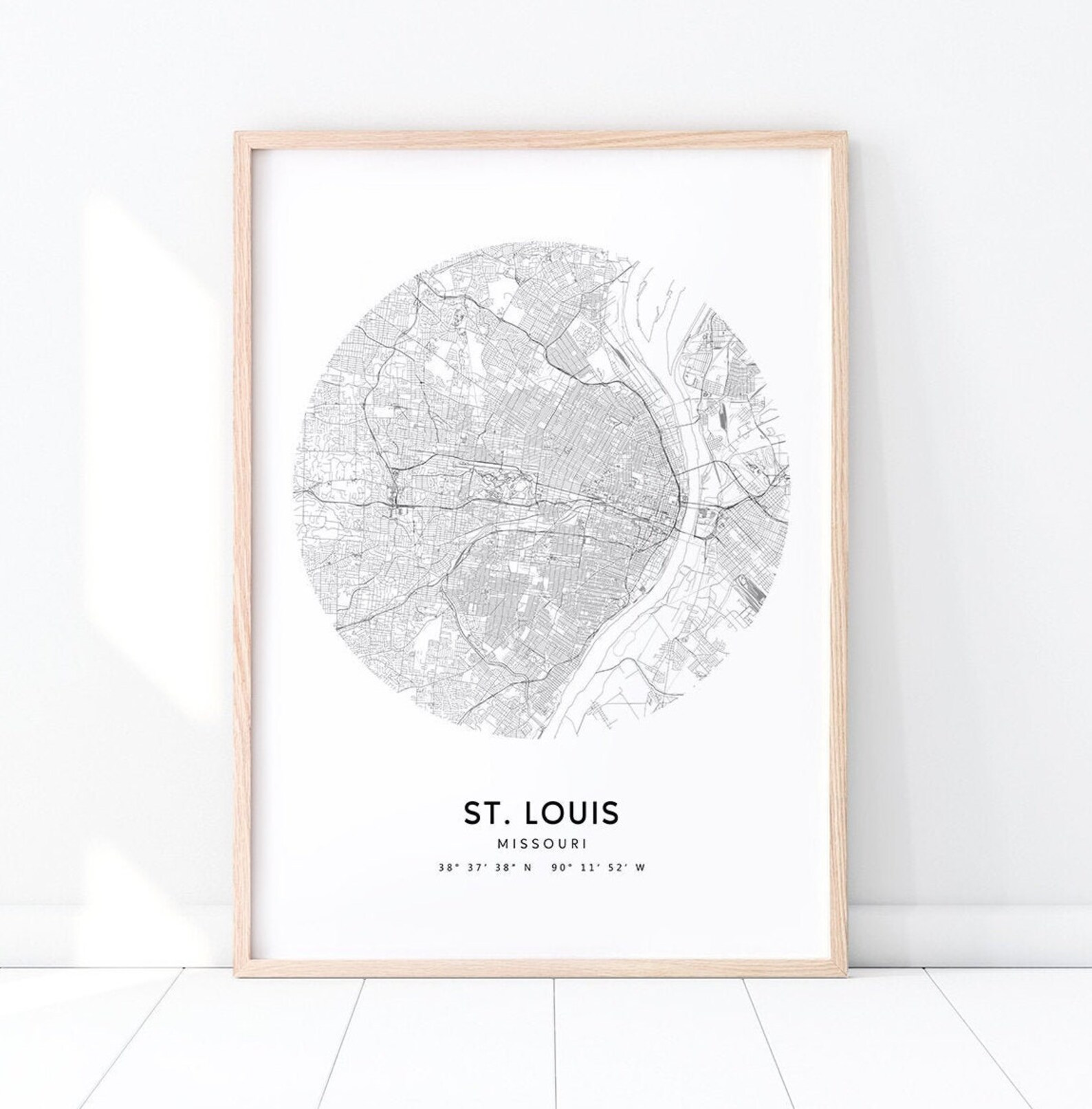 St. Louis Map Print, St Louis Missouri Map Art Poster, City Street Road ...