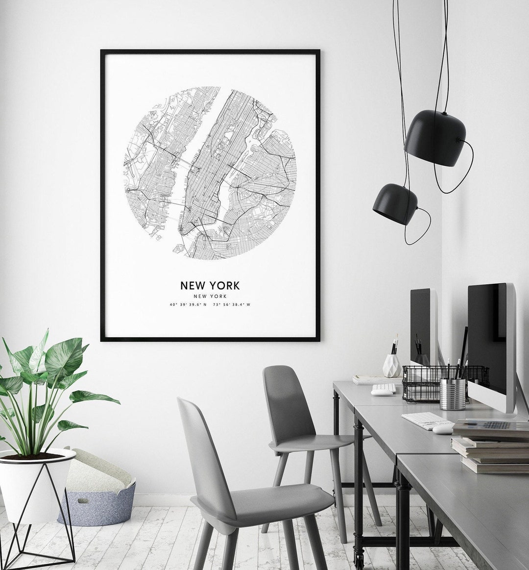 New York Map Print, New York City Map, NYC Map Poster, NY Map Art ...