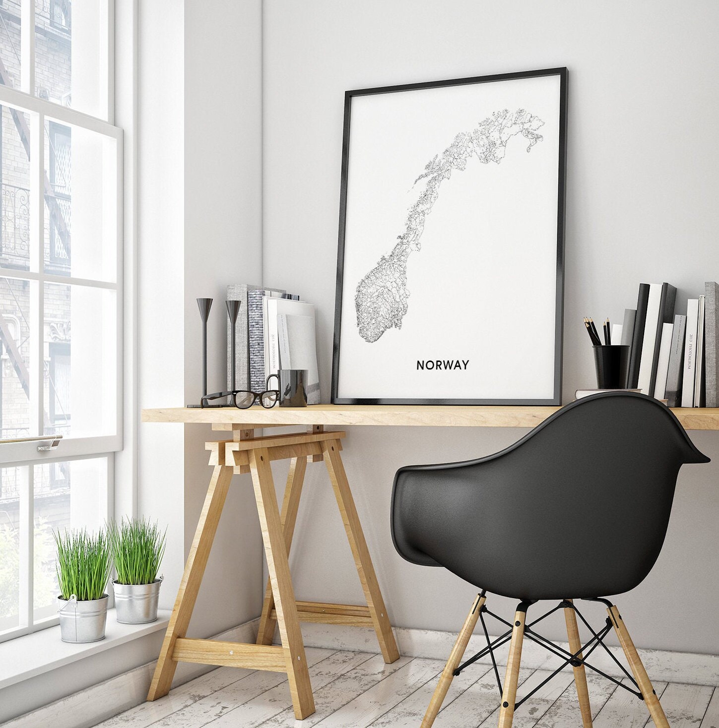 Norway Map Print Norway Map Wall Art Norway Map Art Poster | Etsy