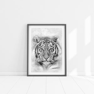Safari Animals Watercolor Print, Black & White Animals Set 3, Safari ...