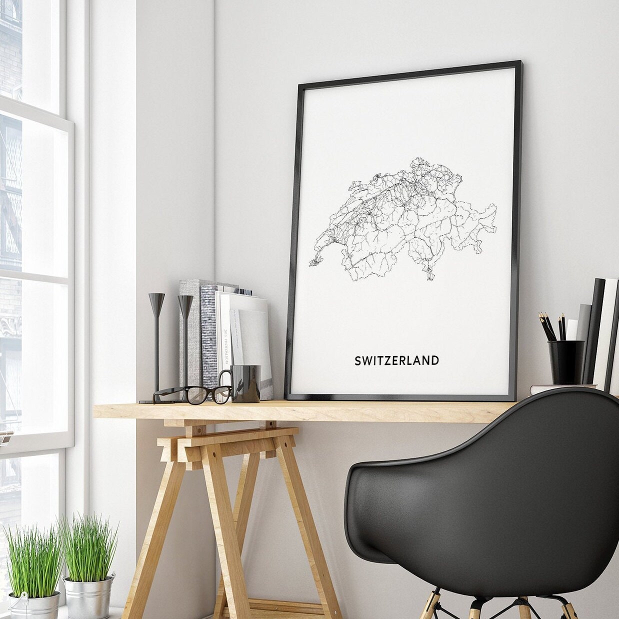 Switzerland Map Print Switzerland Wall Art Switzerland Map | Etsy