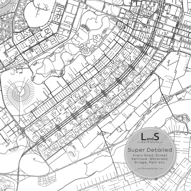 Brasília Map Print, Brasilia Brazil Map Art Poster, City Street Road ...