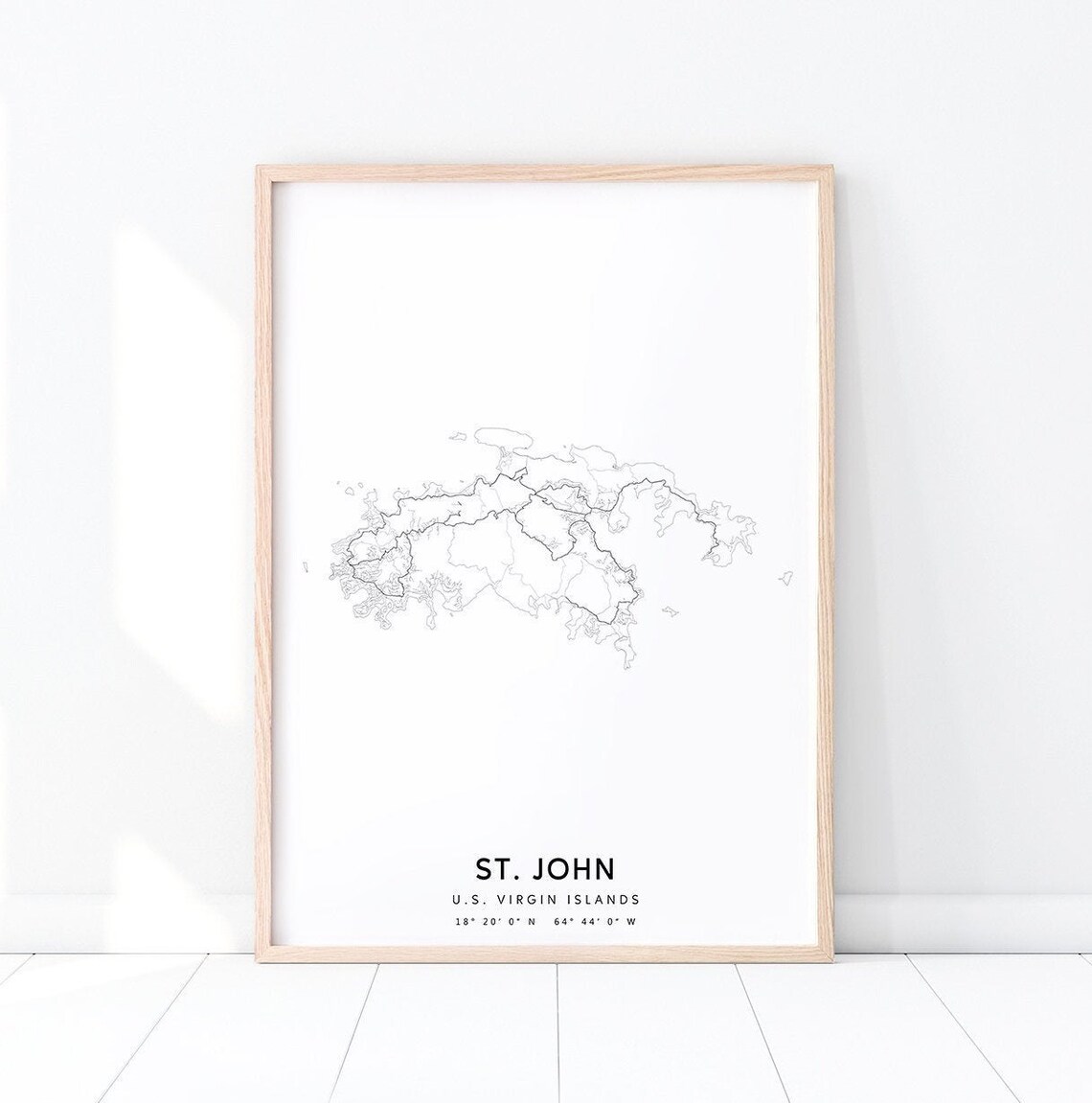 Saint John Map Print, Saint John US Virgin Islands Map Art Poster ...
