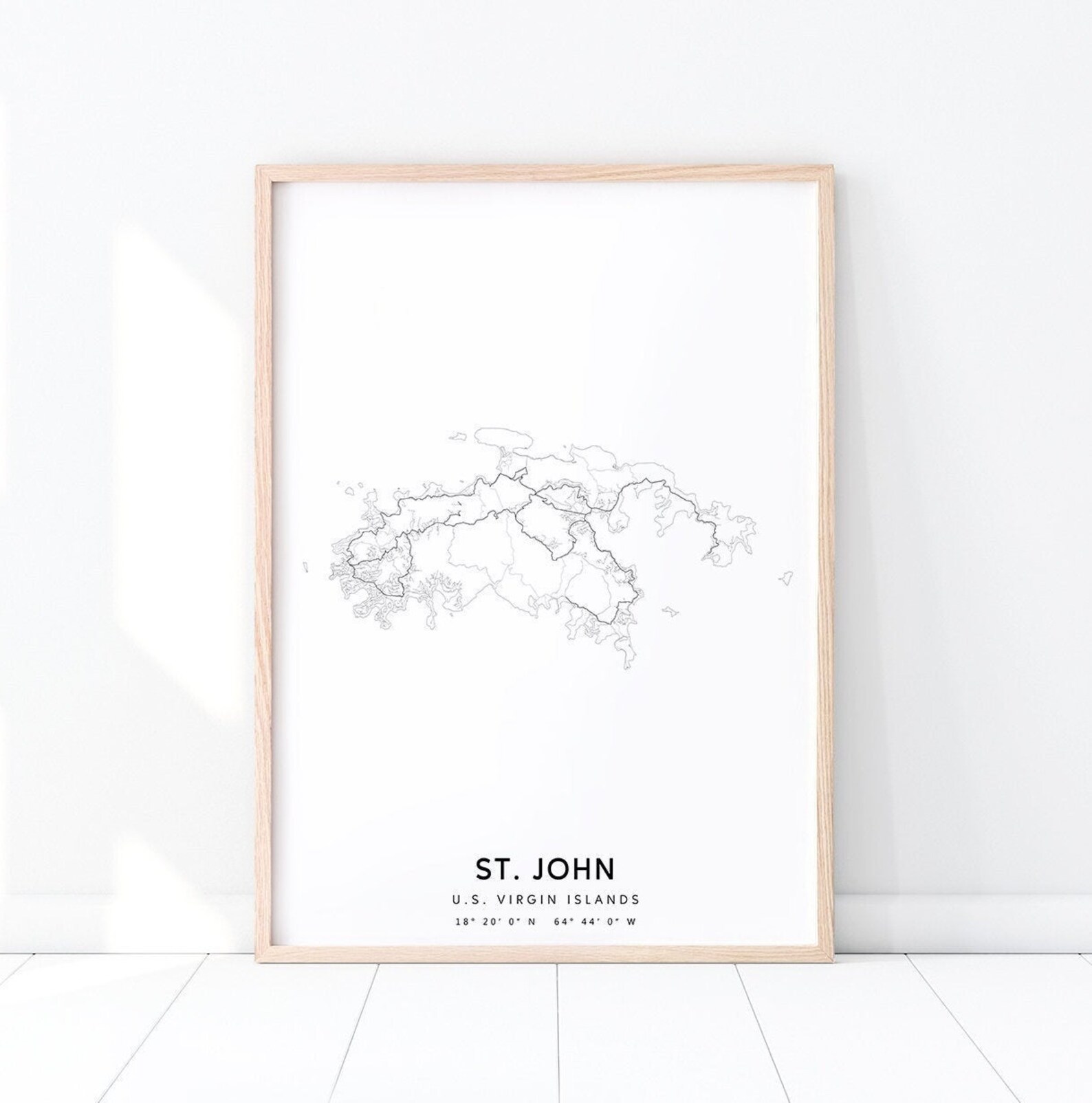 Saint John Map Print, Saint John US Virgin Islands Map Art Poster ...