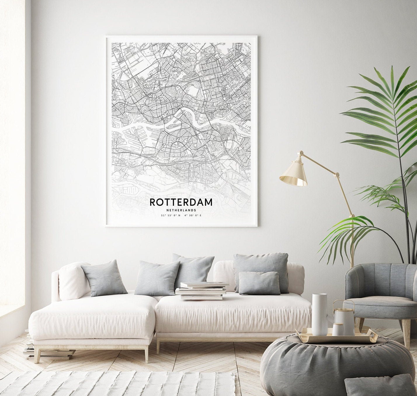 Rotterdam Map Print Netherlands Map Art Poster City Street - Etsy