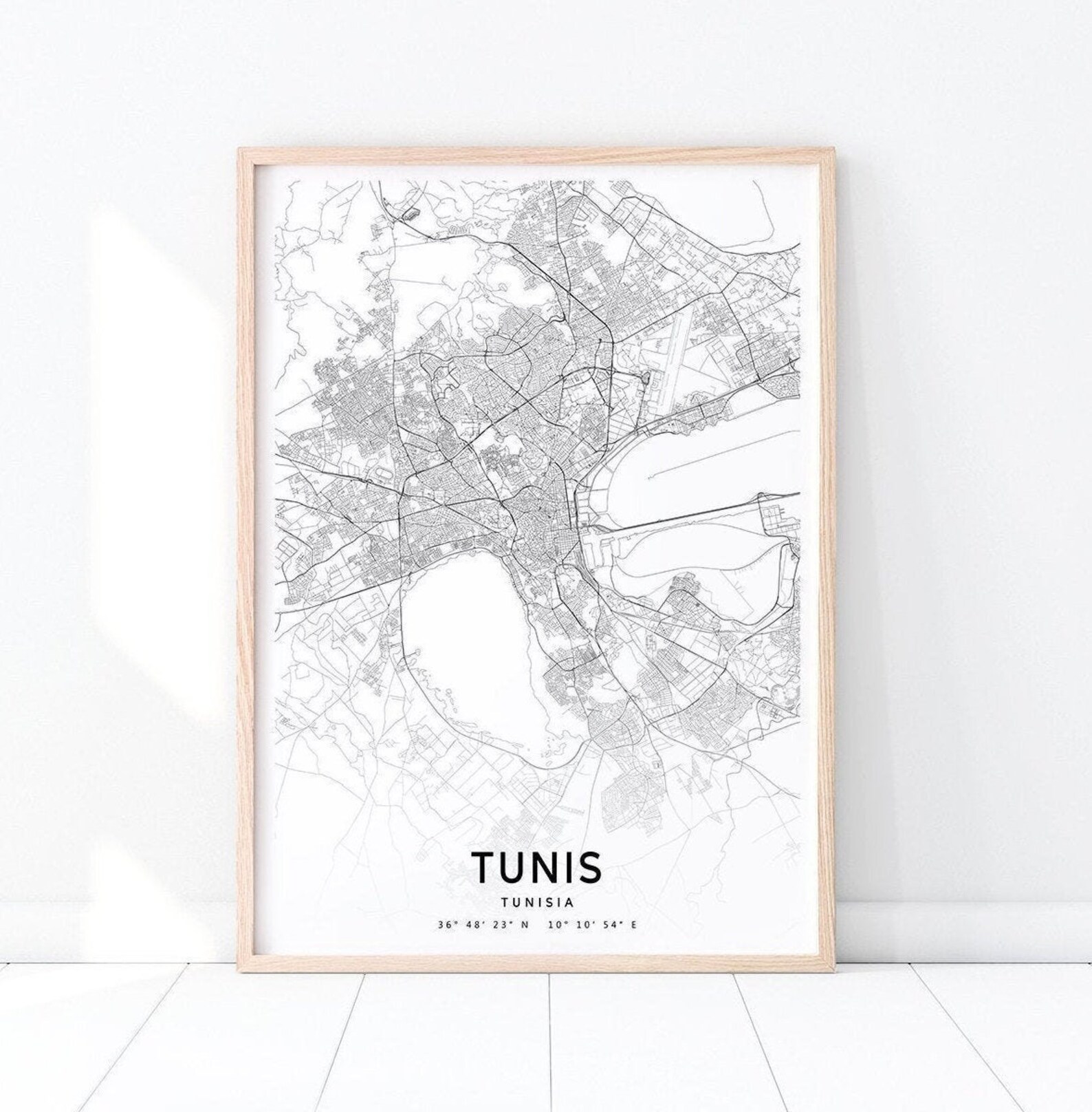 Tunis Map Print Tunis Map Art Poster Tunis Tunisia Map City | Etsy