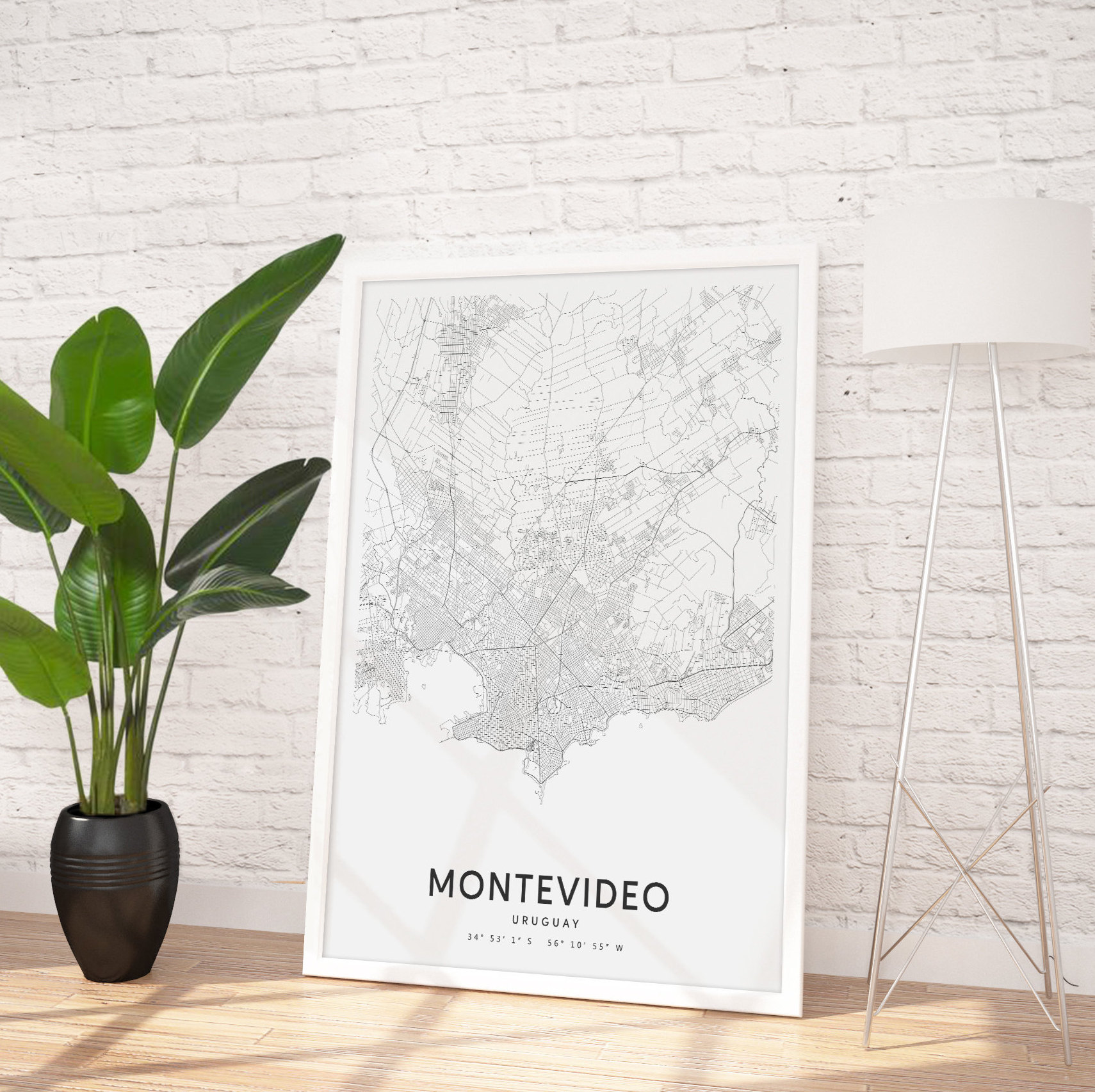 Montevideo Map Print, Montevideo Uruguay Map Art Poster, City Street ...