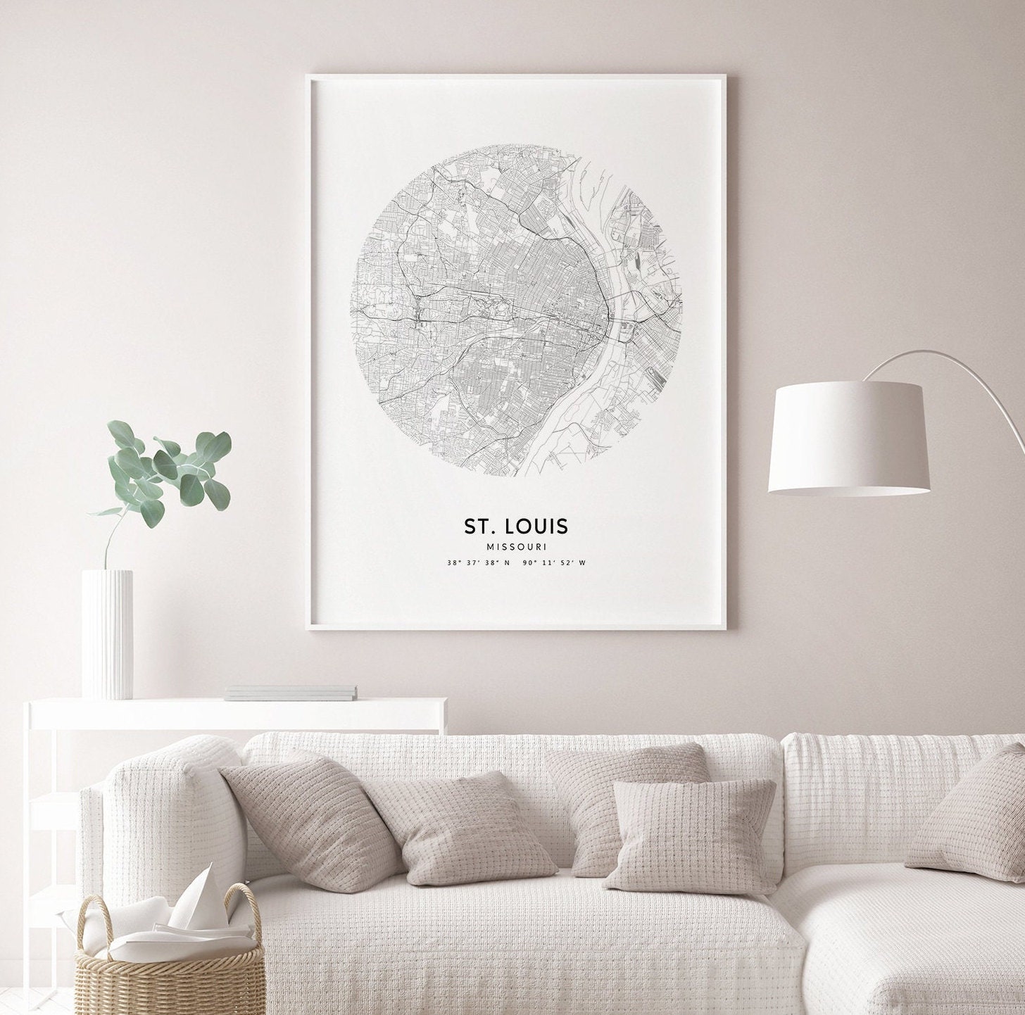 St. Louis Map Print, St Louis Missouri Map Art Poster, City Street Road ...
