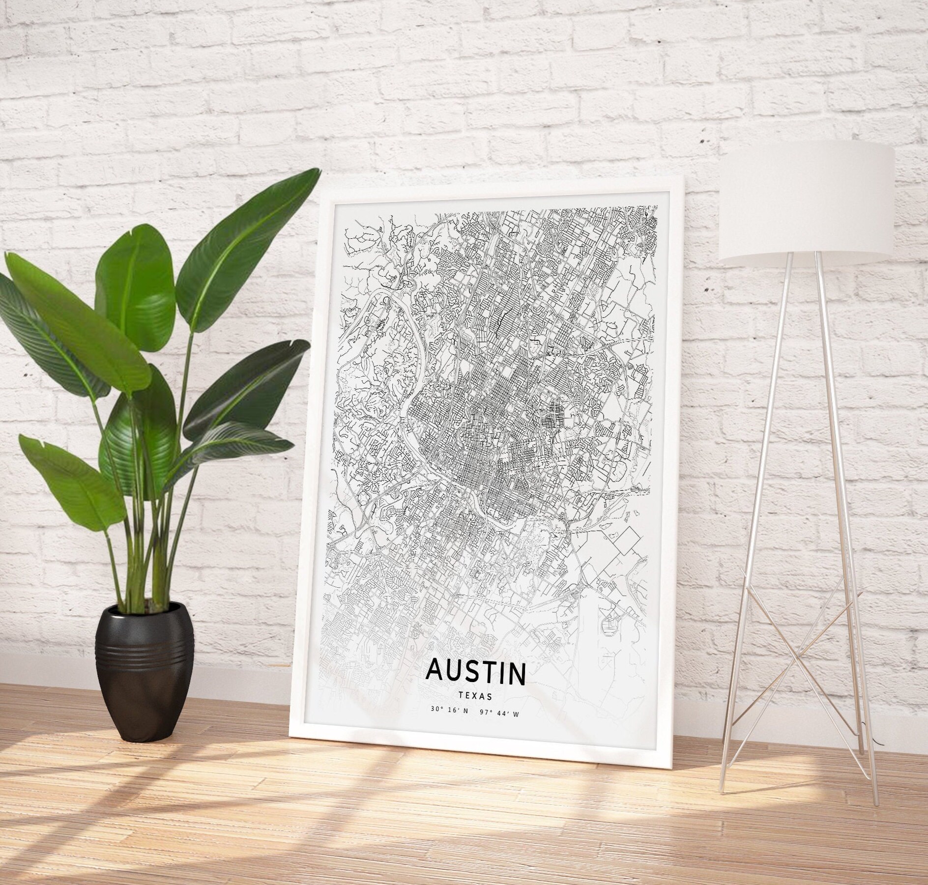 Austin Urban Map Print Austin City Street Map Poster Austin | Etsy