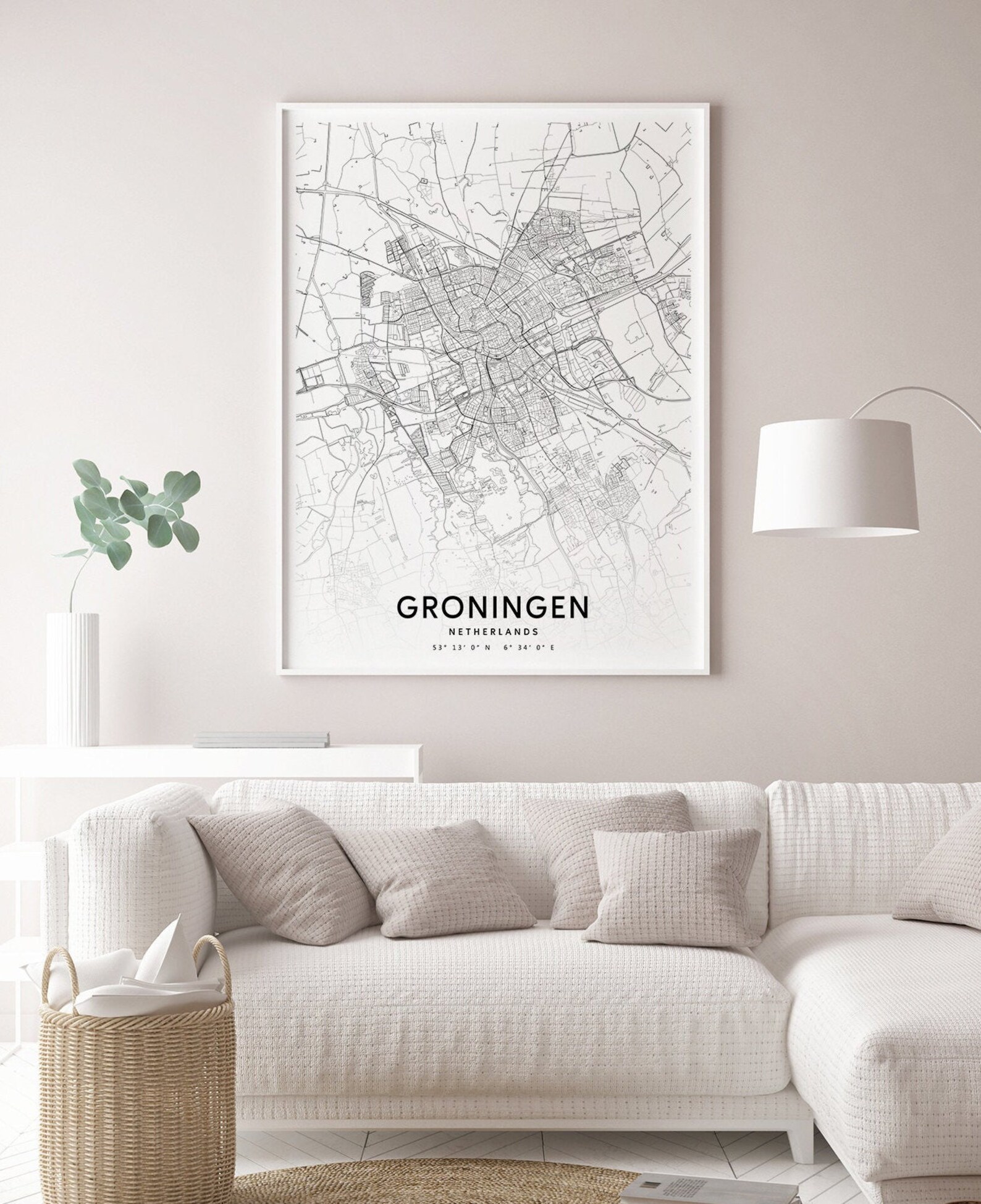 Groningen Map Print Netherlands Map Art Poster City Street - Etsy