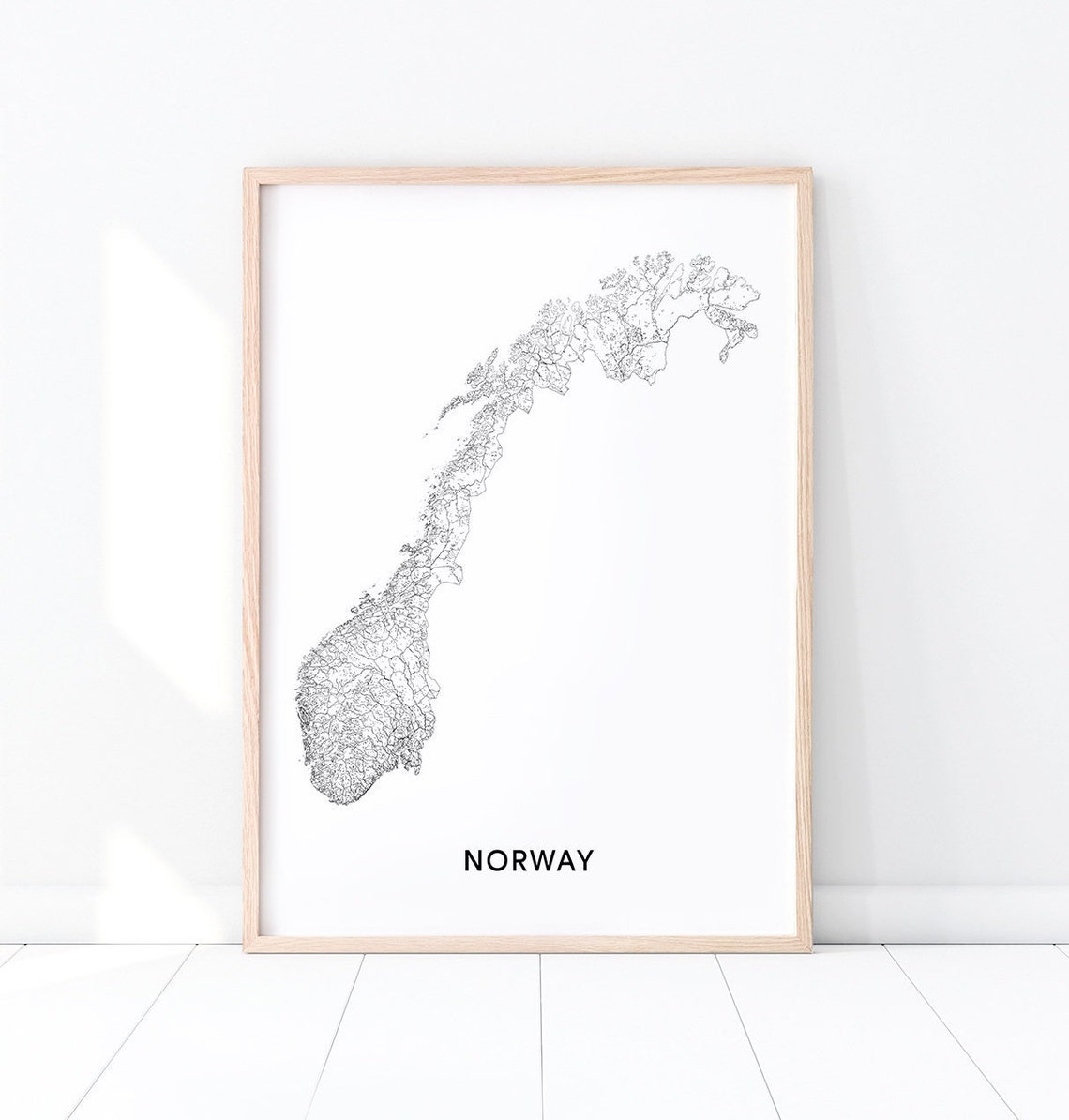 Norway Map Print Norway Map Wall Art Norway Map Art Poster | Etsy