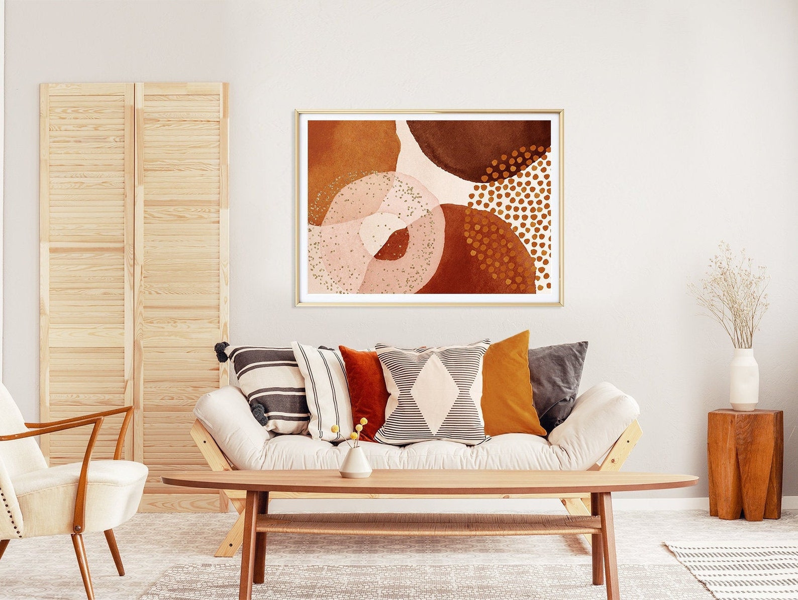 Terracotta Print, Abstract Art Print, Watercolor Art, Terracotta ...