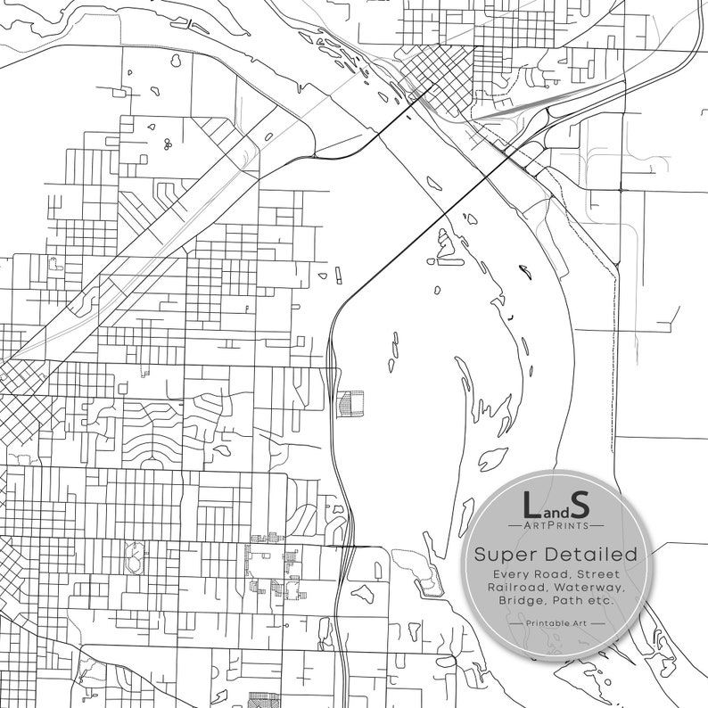 Fort Smith Map Print Arkansas USA Map Art Poster City Street | Etsy