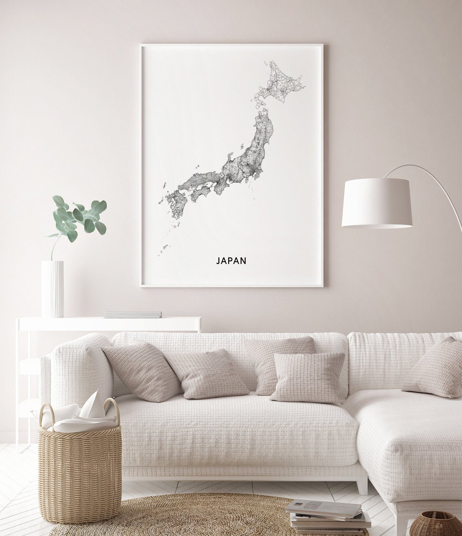 Japan Map Print Japan Map Art Country Maps Wall Art Japan | Etsy