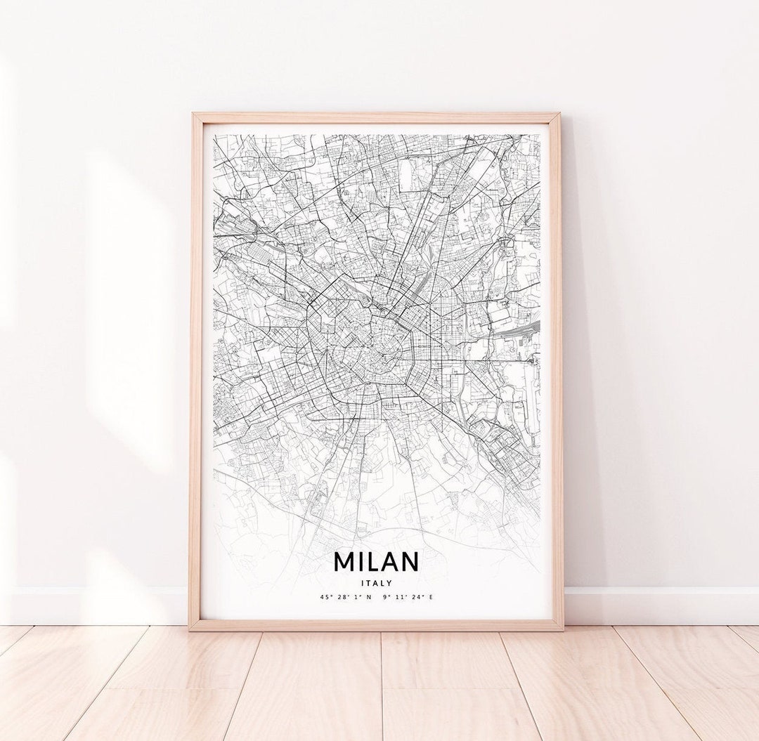 Milan Map Print, Milan Urban Map, Milan Italy Map Art Poster, City ...
