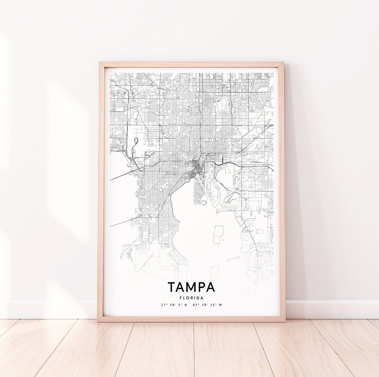 Tampa Map Print Tampa Florida USA Map Art Poster City Street | Etsy
