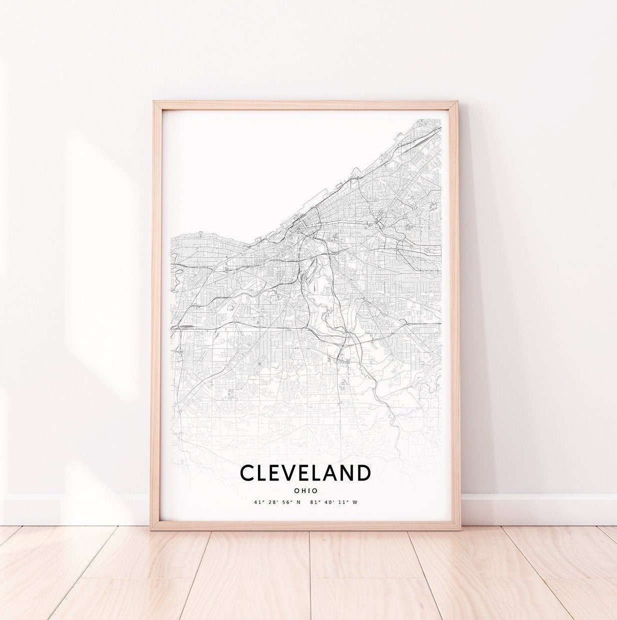 Cleveland Map Print Ohio USA Map Art Poster City Street Road | Etsy