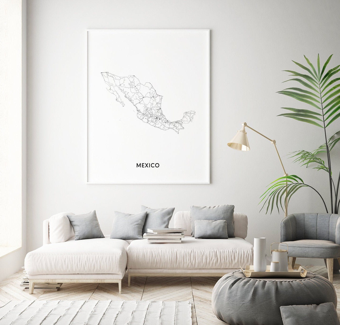 Mexico Map Print Mexico Map Wall Art Mexico Map Poster | Etsy