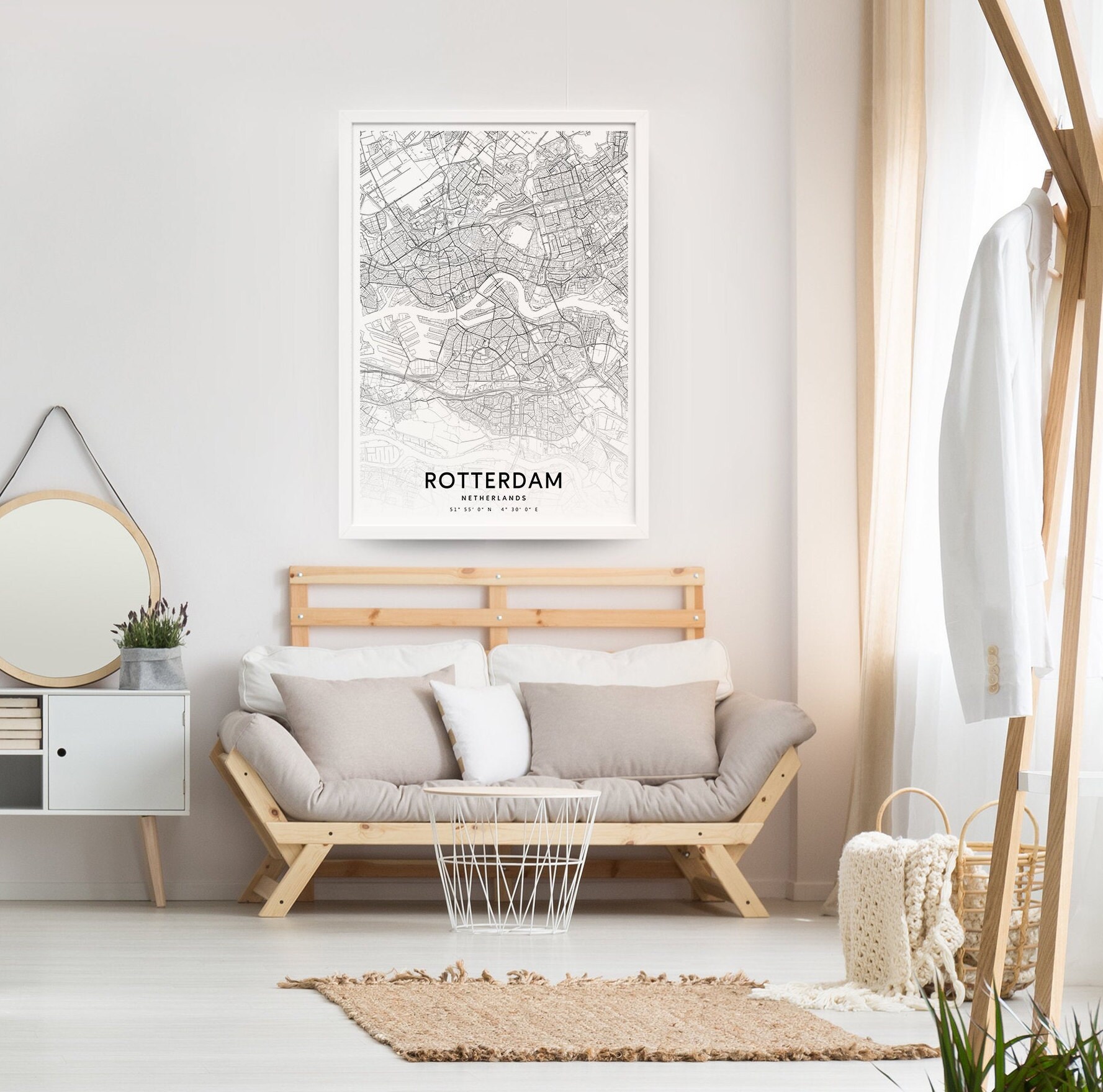 Rotterdam Map Print Netherlands Map Art Poster City Street - Etsy