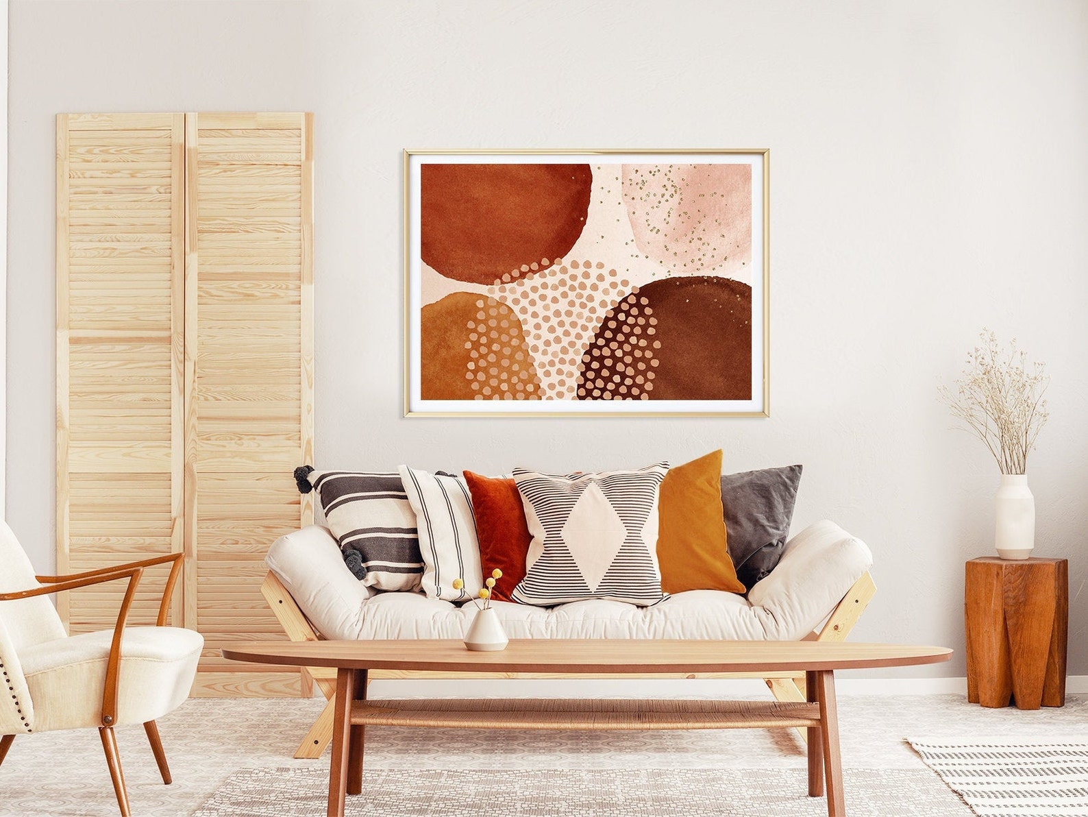 Terracotta Wall Art Abstract Art Print Watercolor Terracotta - Etsy