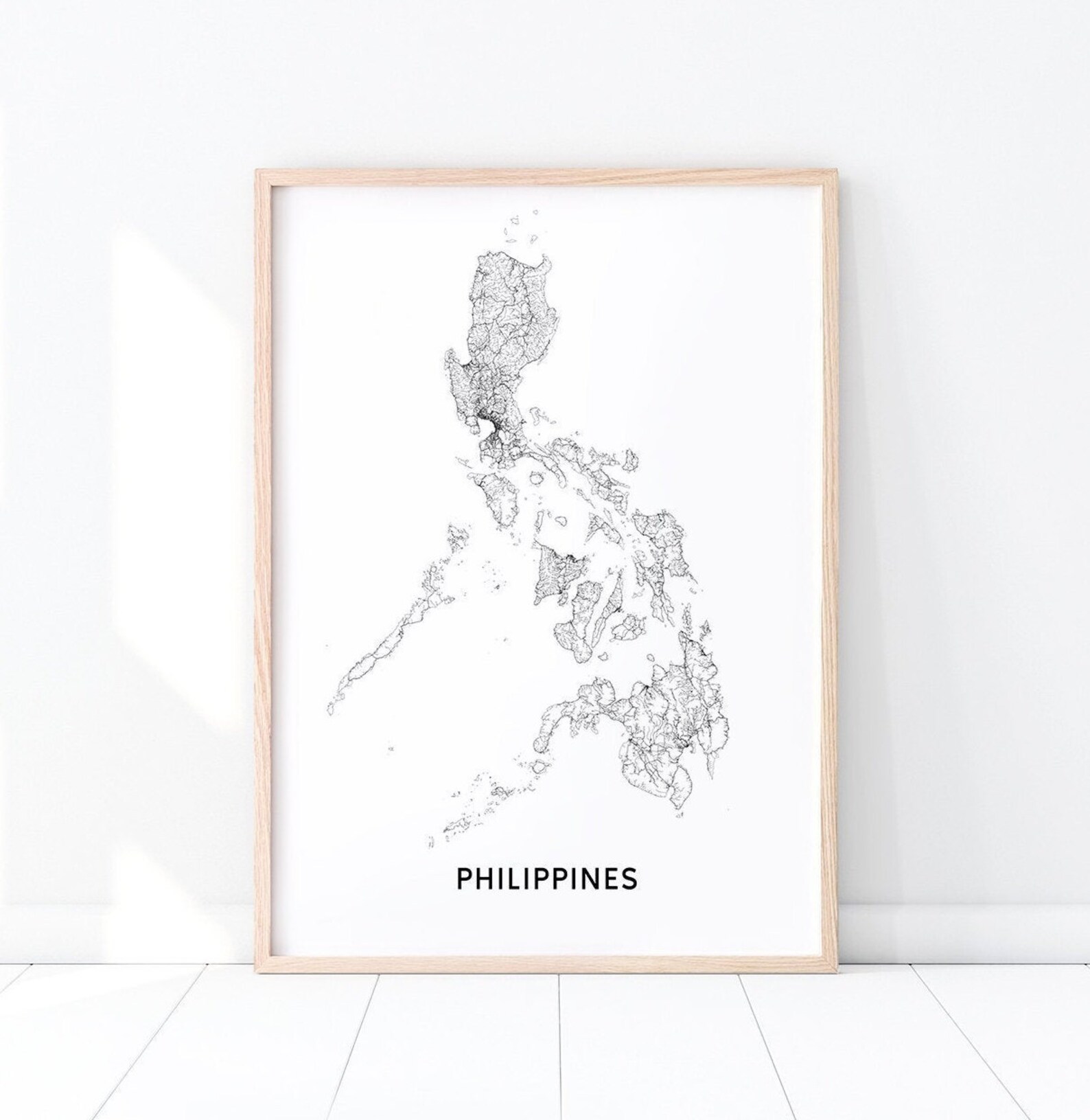 Philippines Map Print, Philippines Map Wall Art, Country Map Poster ...