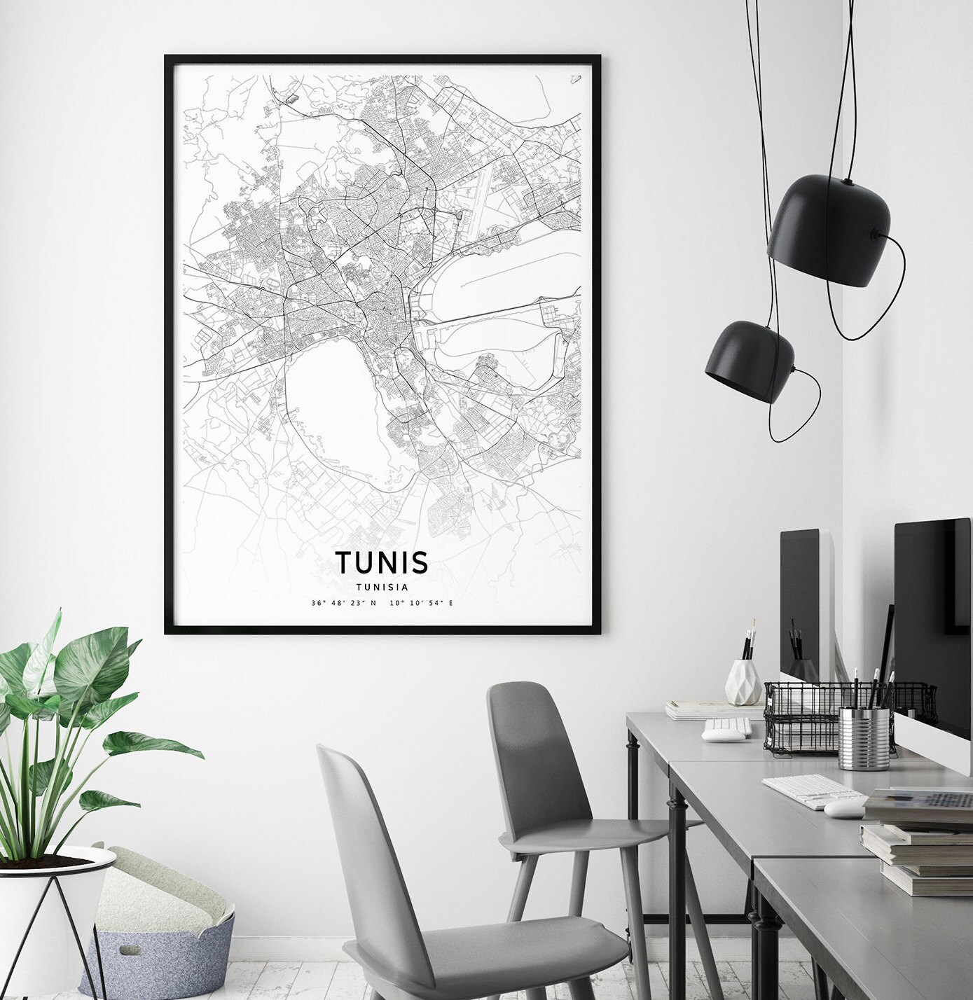 Tunis Map Print Tunis Map Art Poster Tunis Tunisia Map City | Etsy