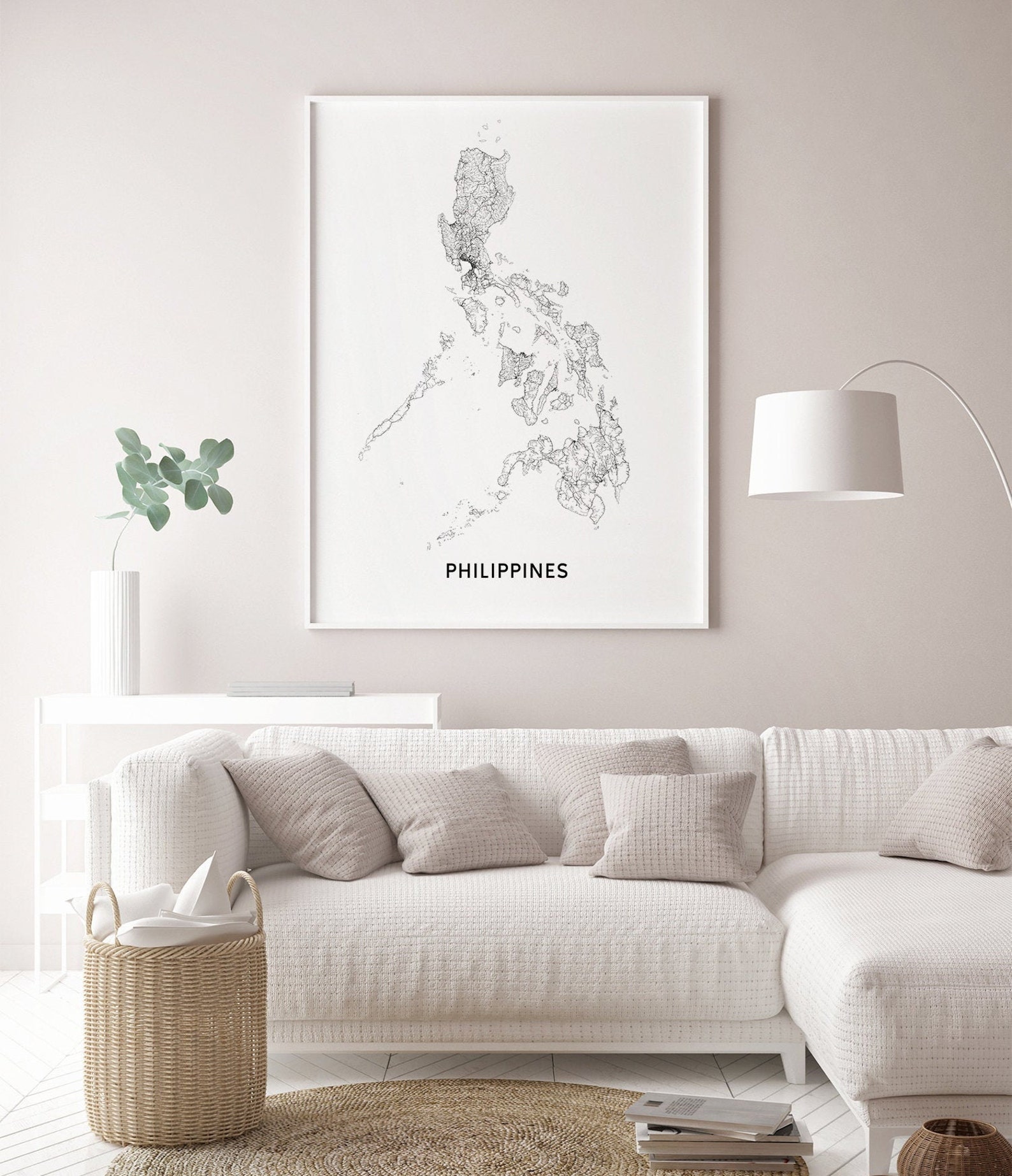 Philippines Map Print, Philippines Map Wall Art, Country Map Poster ...