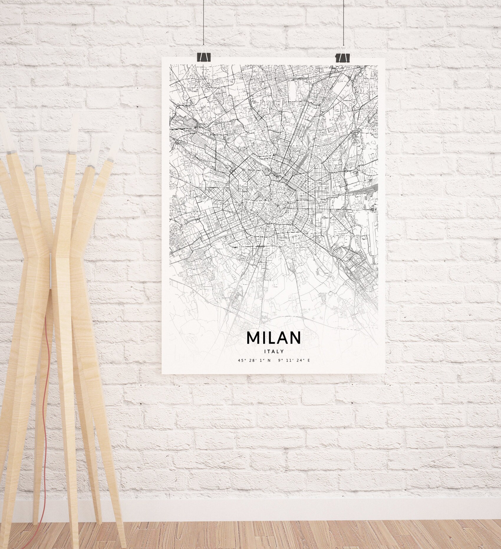 Milan Map Print Milan Urban Map Milan Italy Map Art Poster | Etsy