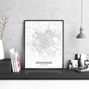 Groningen Map Print, Netherlands Map Art Poster, City Street Road Map ...