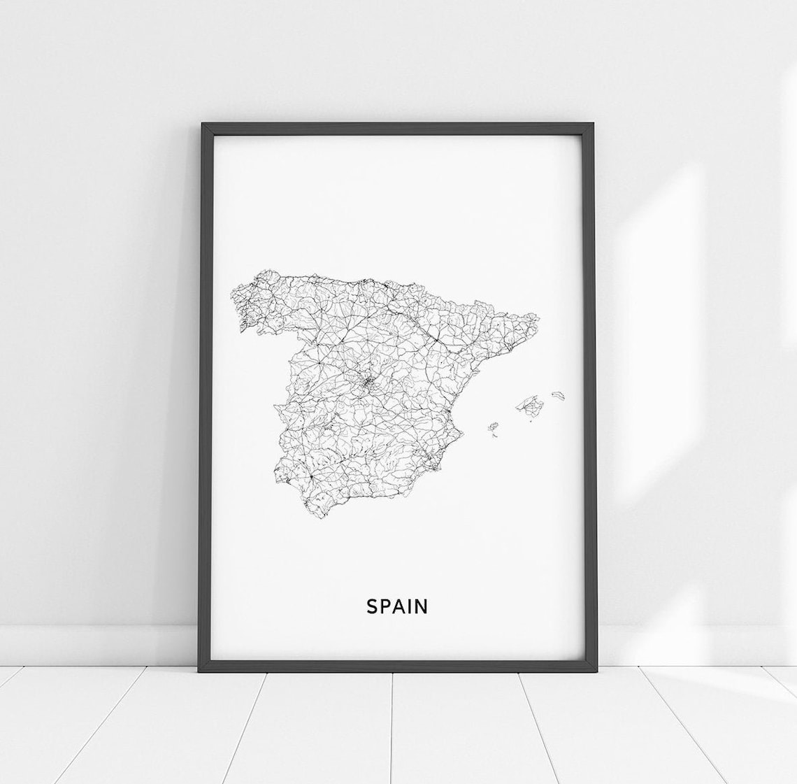 Spain Map Print Spain Map Wall Art Spain Map Art Poster | Etsy