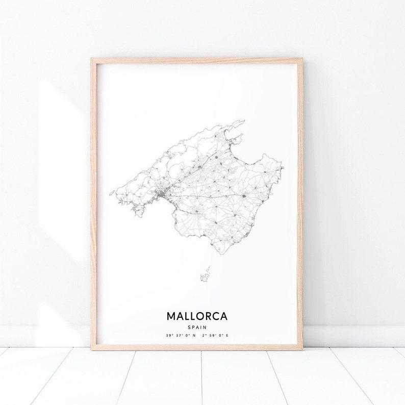Mallorca Map Print Mallorca Street Map Art Poster Majorca - Etsy