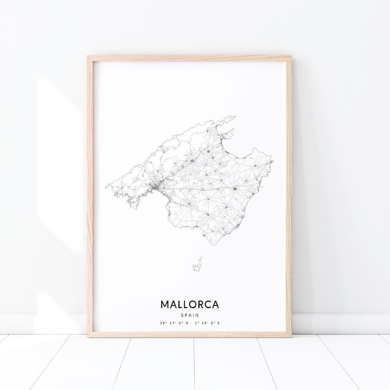 Spain Map Majorca - Etsy