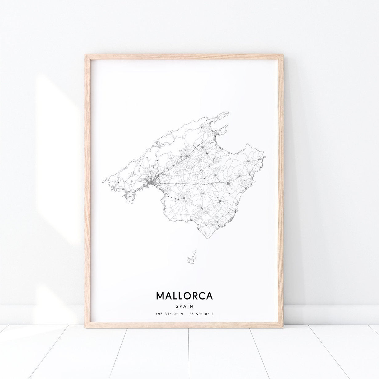 Mallorca Map Print Mallorca Street Map Art Poster Majorca | Etsy