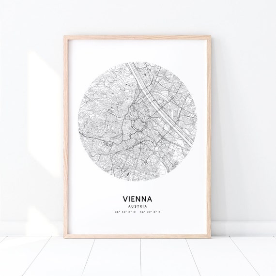 Vienna Map Print Vienna Austria Map Art Poster City Street | Etsy
