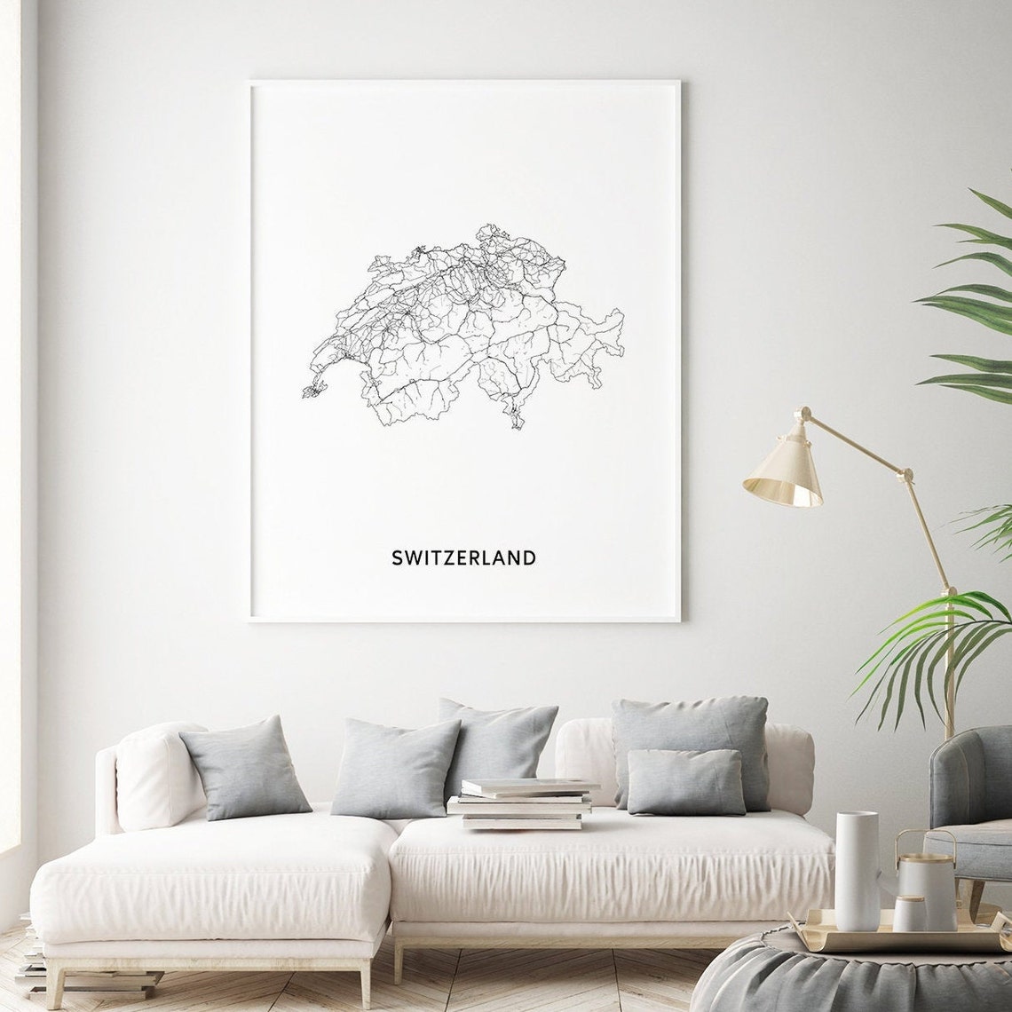 Switzerland Map Print Switzerland Wall Art Switzerland Map | Etsy