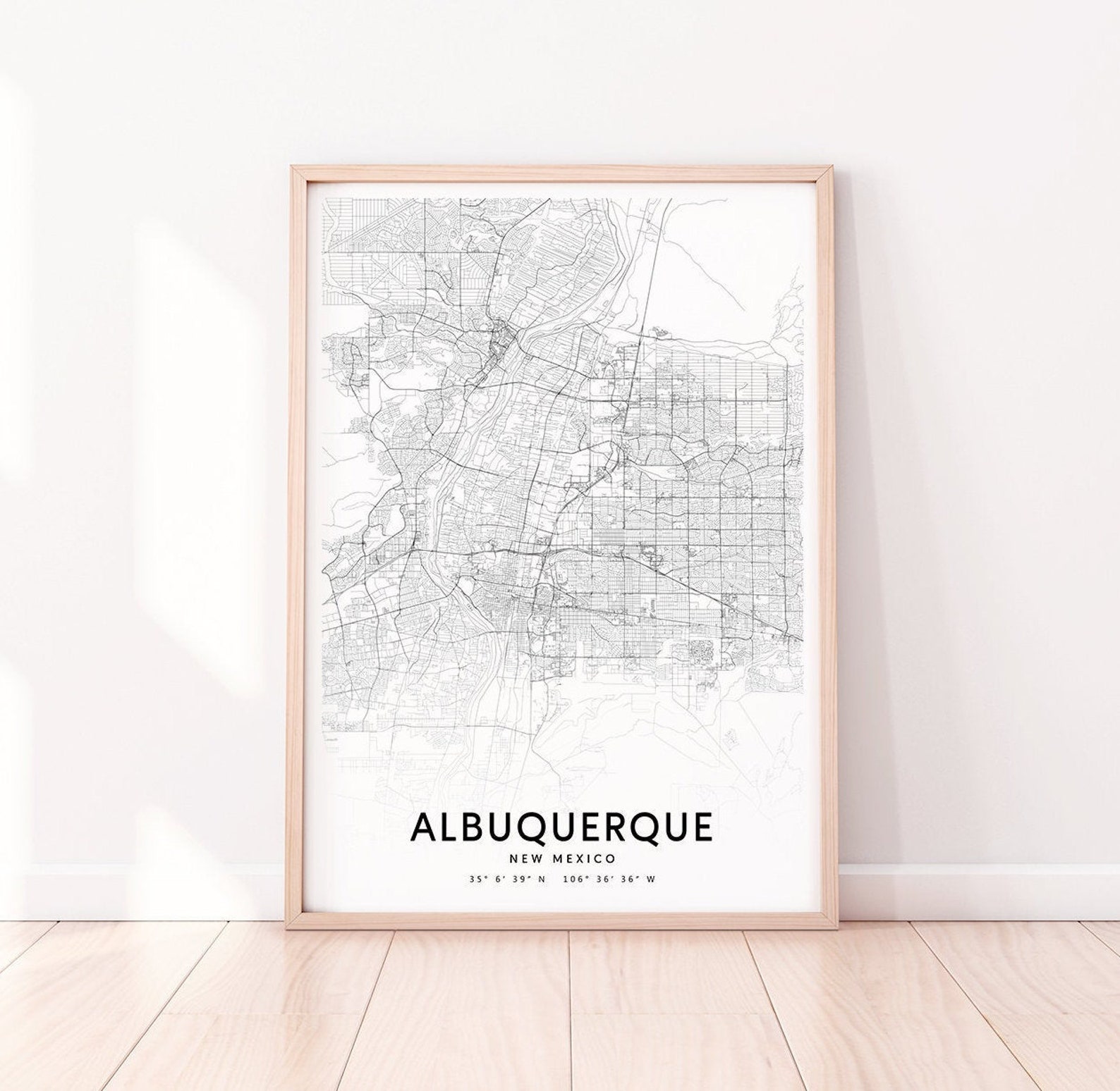 Albuquerque Map Print, Albuquerque New Mexico USA Map Art Poster, City ...