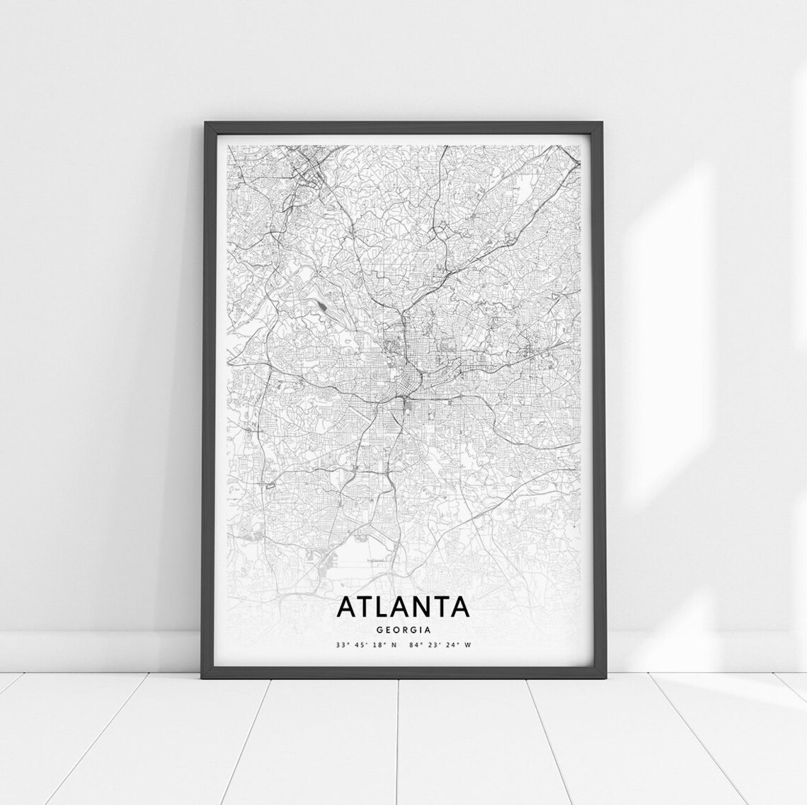Atlanta Map Print Georgia GA USA Map Art Poster City Street | Etsy