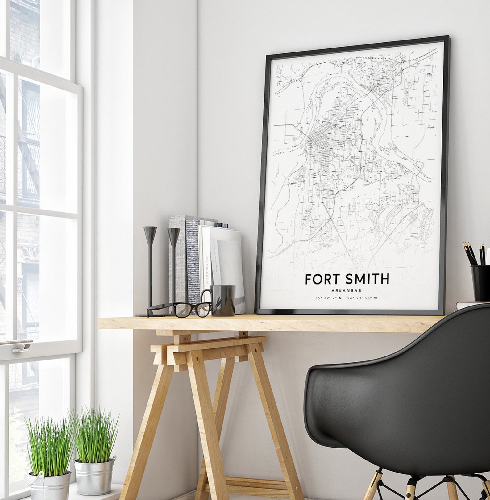 Fort Smith Map Print Arkansas USA Map Art Poster City Street | Etsy