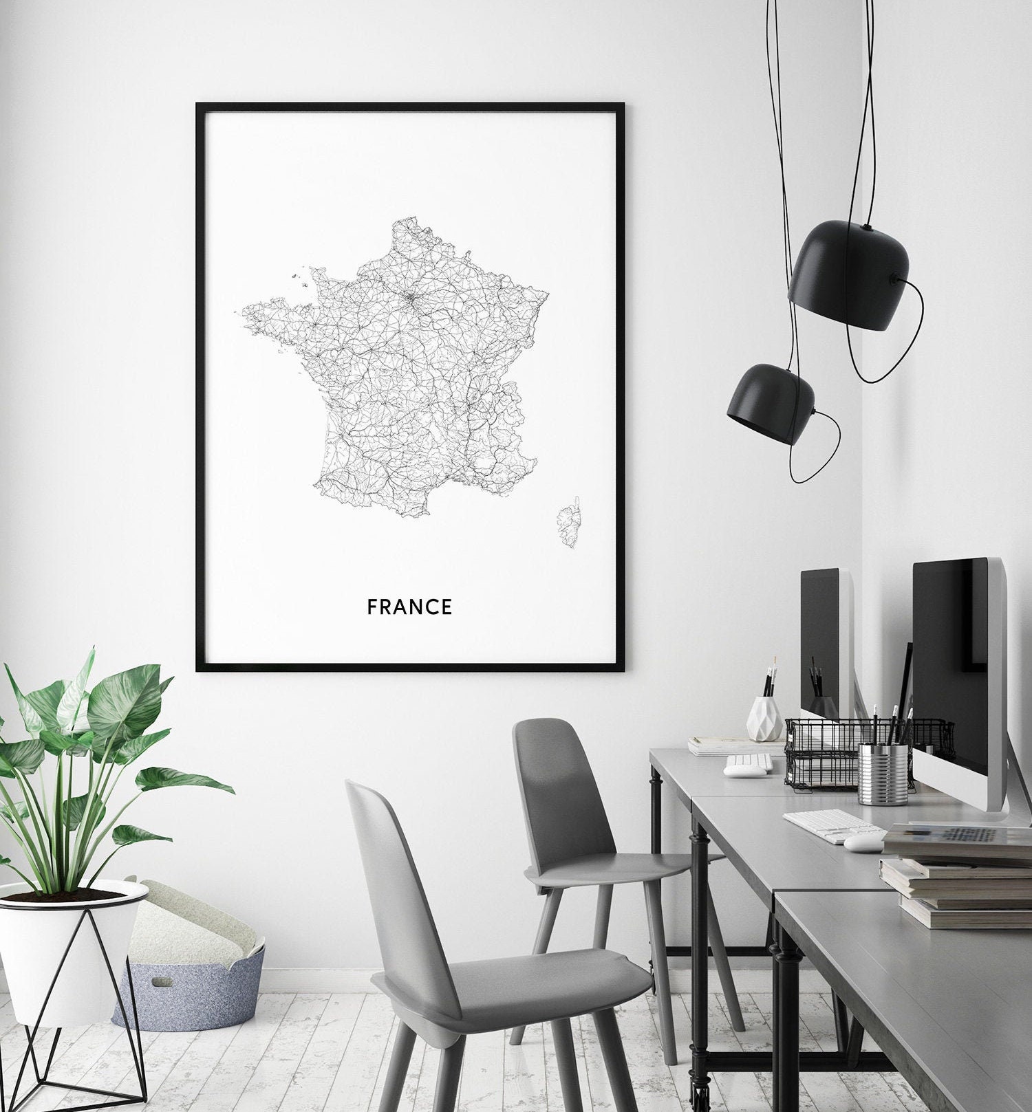 France Map Print, France Map Wall Art, France Map Poster, Countries Map ...