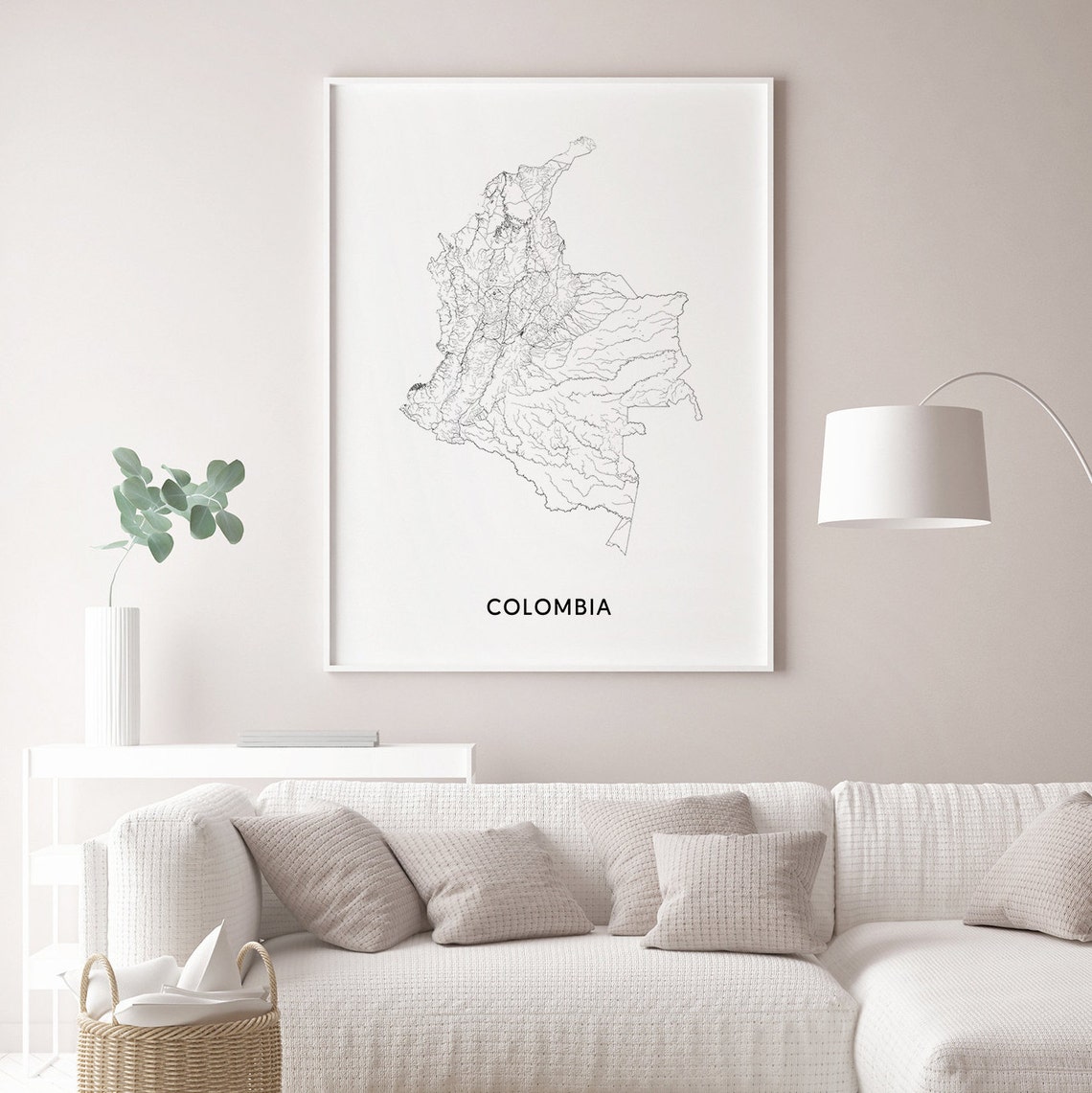Colombia Map Art Print, Colombia Map Art Poster, Countries Map Art ...