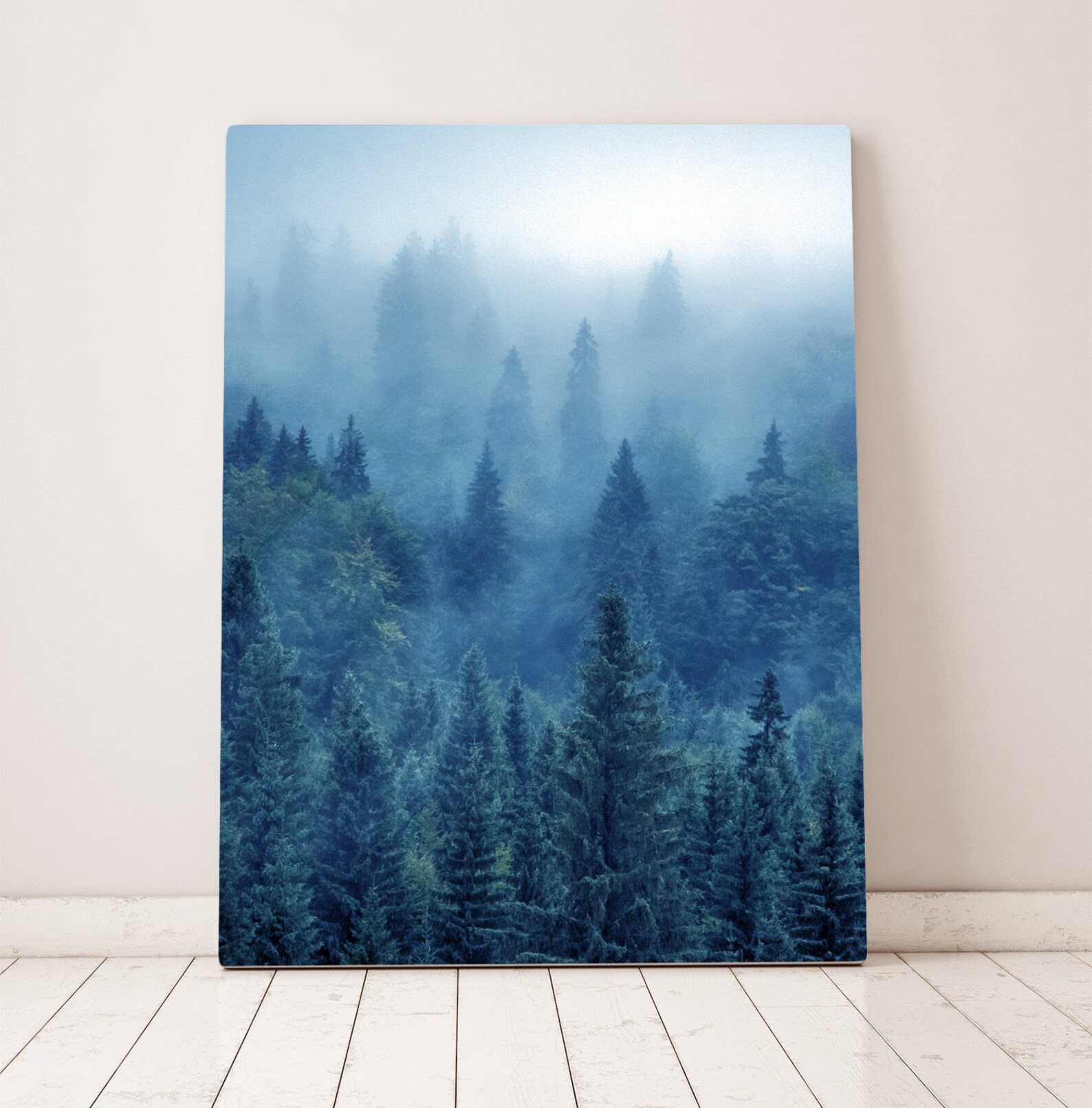 Forest Print, Blue Forest Art Poster, Blue Wall Art, Indigo Forest ...