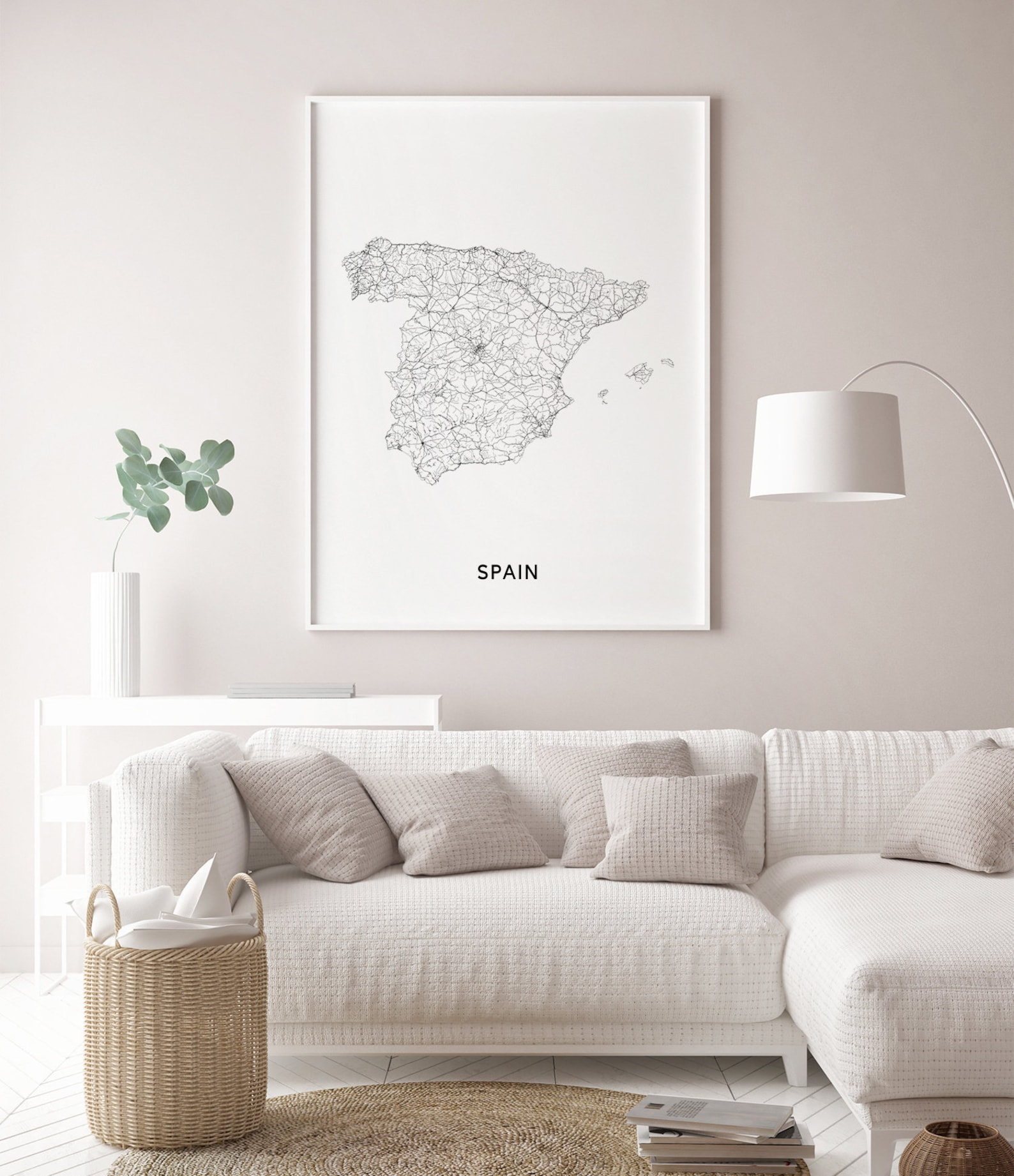 Spain Map Print Spain Map Wall Art Spain Map Art Poster | Etsy