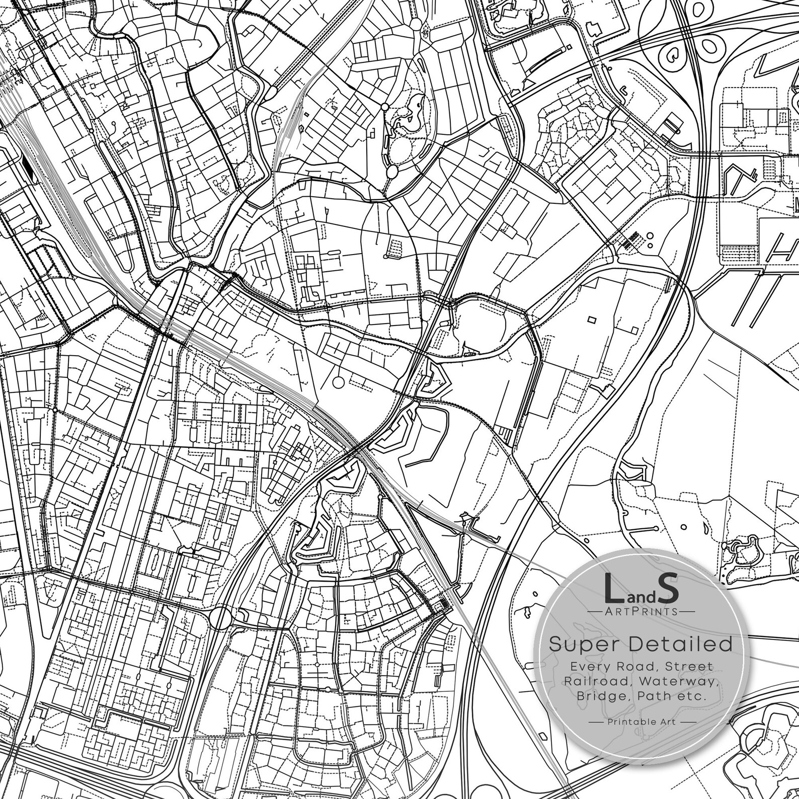 Utrecht Map Print Netherlands Map Art Poster City Street Map | Etsy