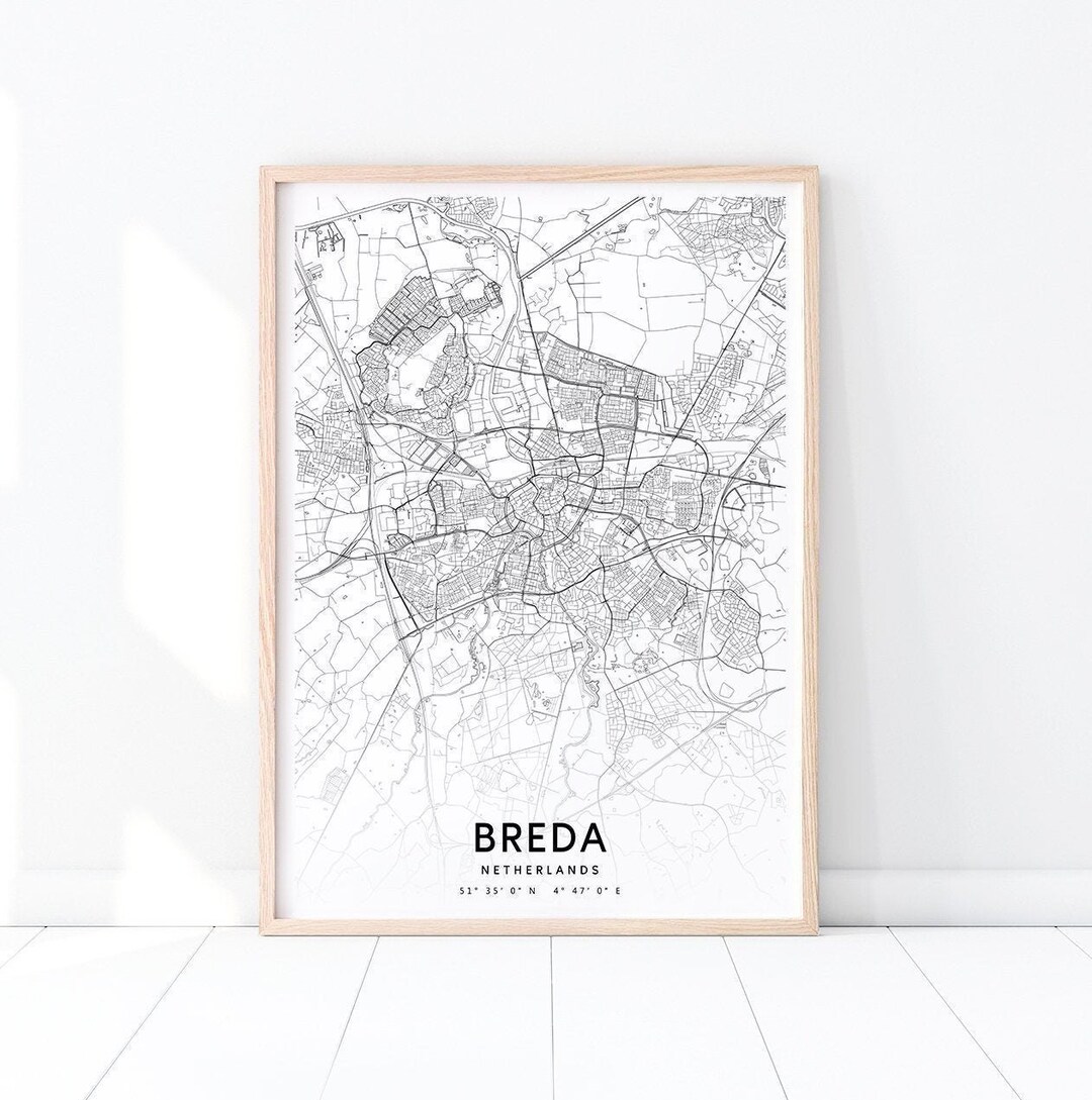 Breda Map Print, Netherlands Map Art Poster, City Street Map Prints ...