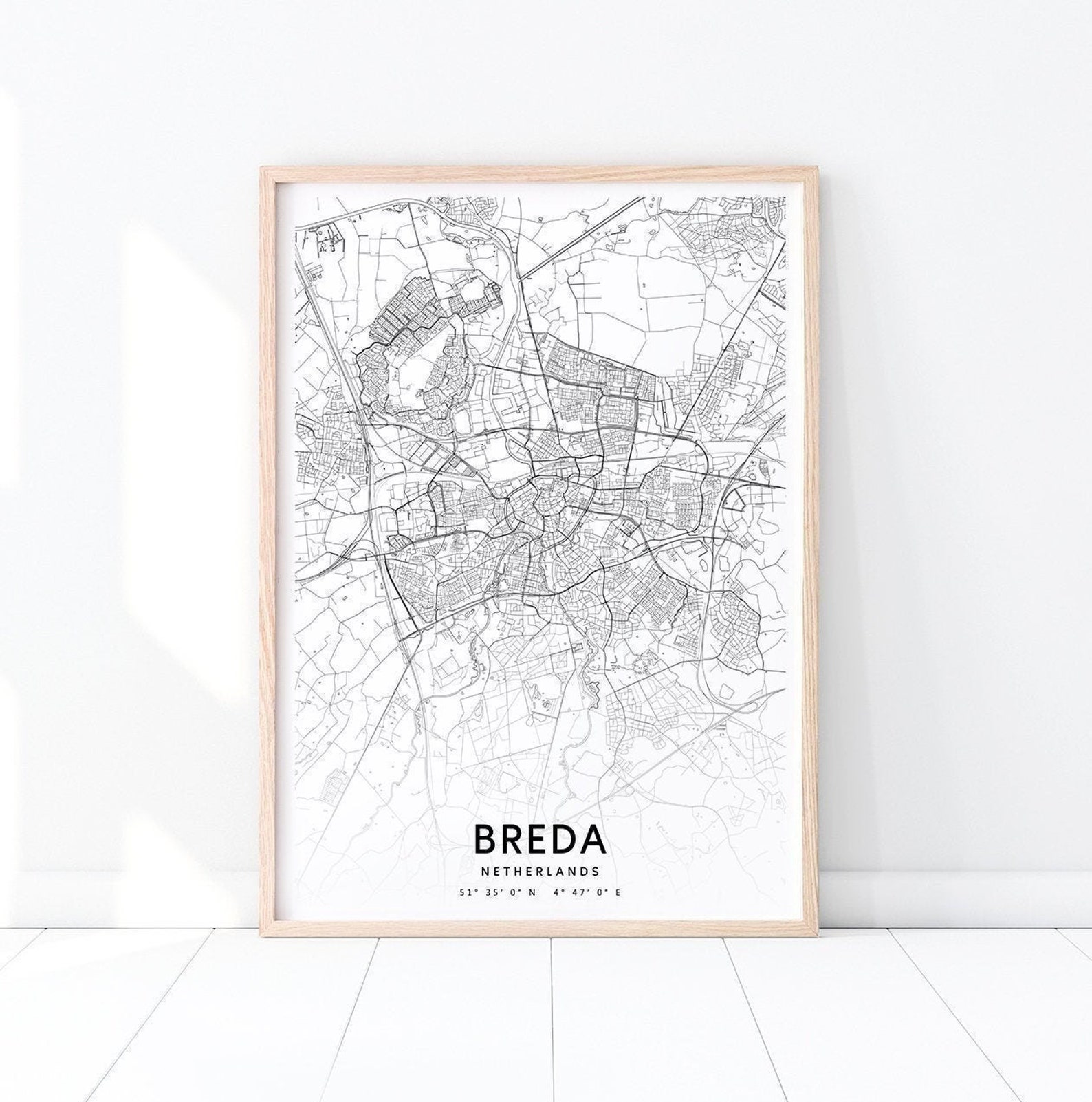 Breda Map Print Netherlands Map Art Poster City Street Map | Etsy