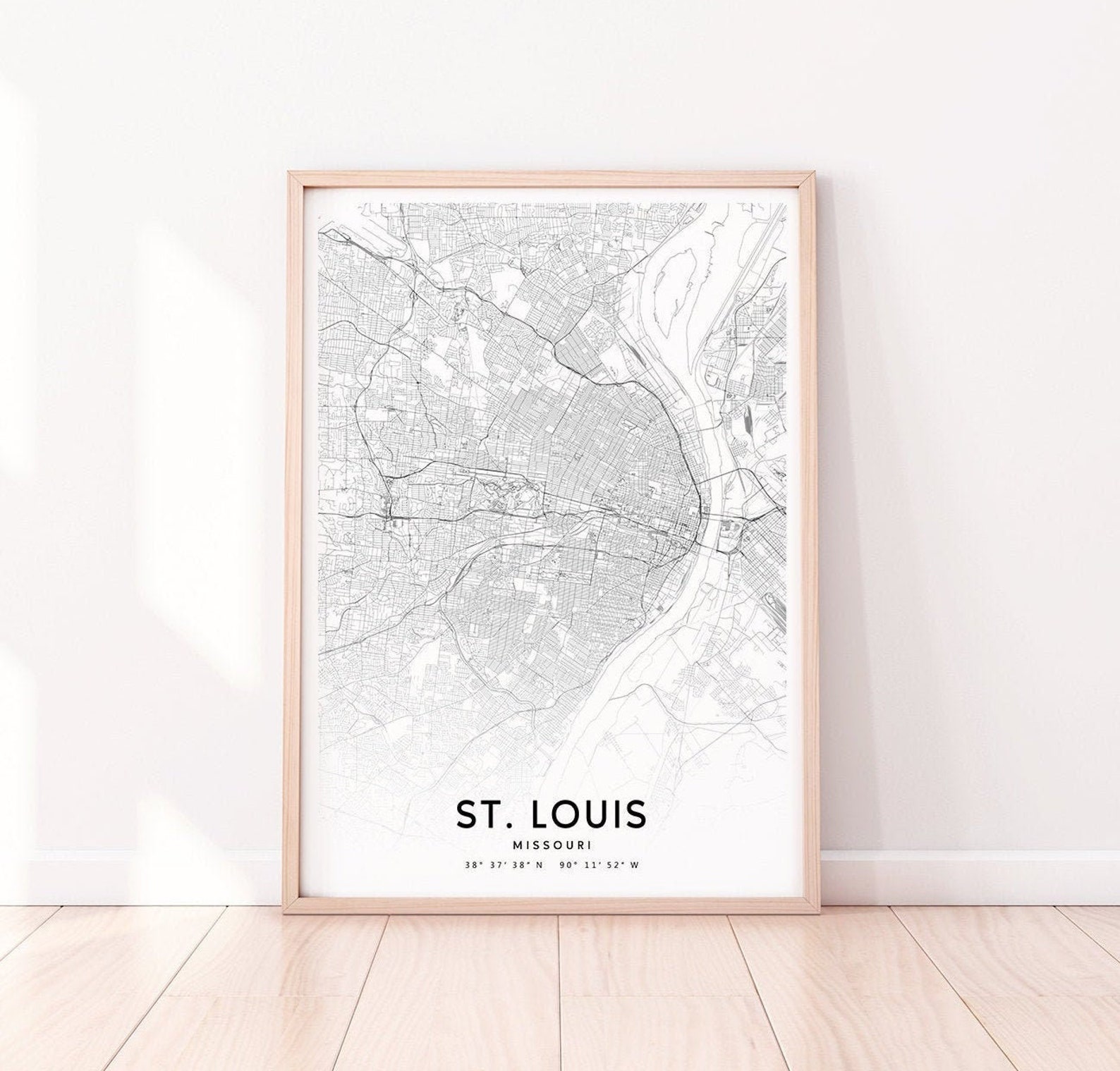 St. Louis Map Print, St. Louis Missouri Map Art Poster, City Street ...