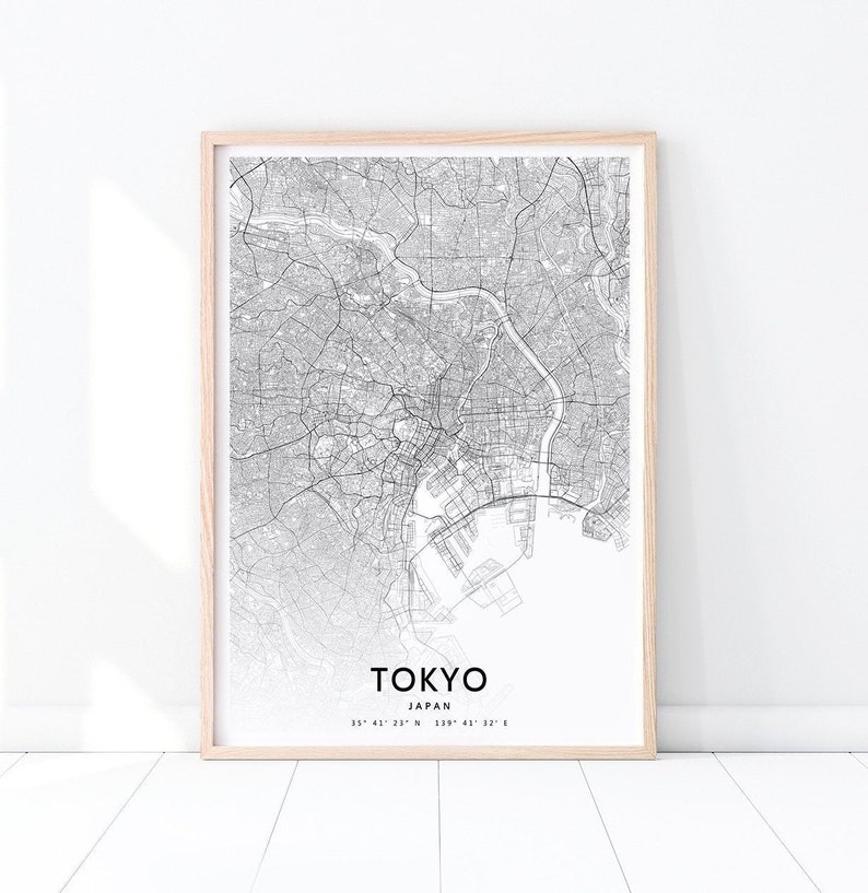 Tokyo Map Print Tokyo Map Art Poster Tokyo Japan Map City | Etsy